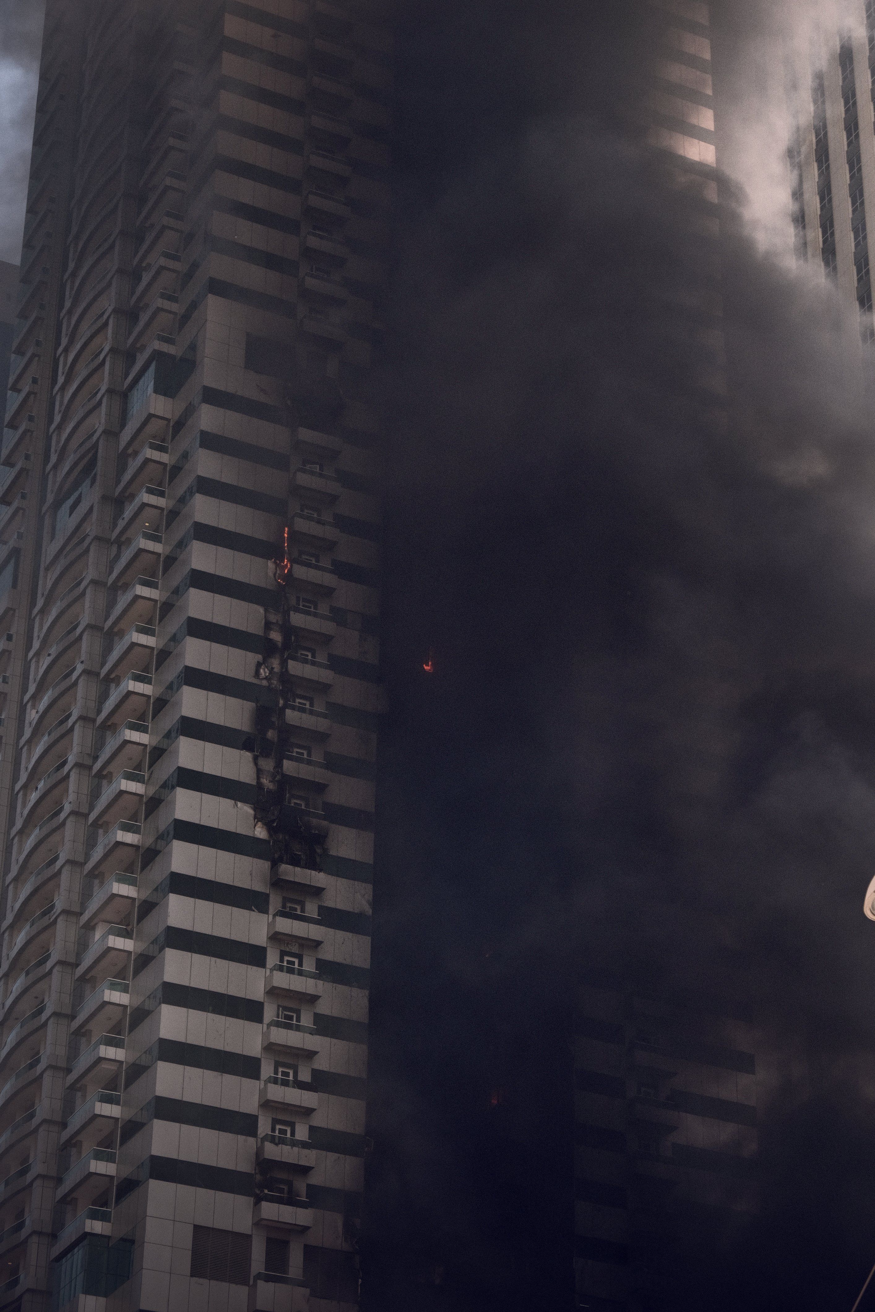 Skyscraper Fire in Dubai Marina Skyline · Free Stock Photo