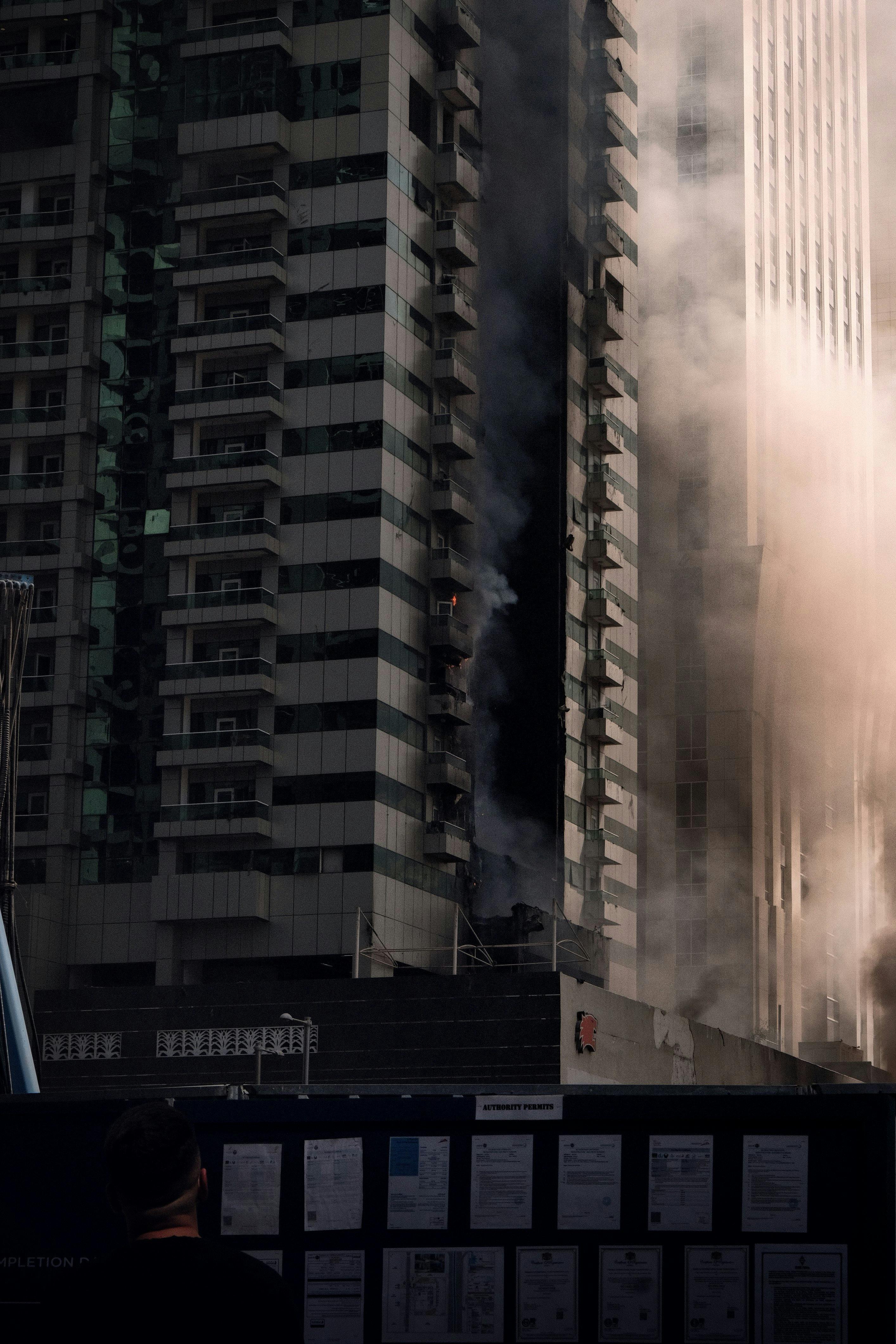 High-Rise Building Fire in Dubai Captured · Free Stock Photo
