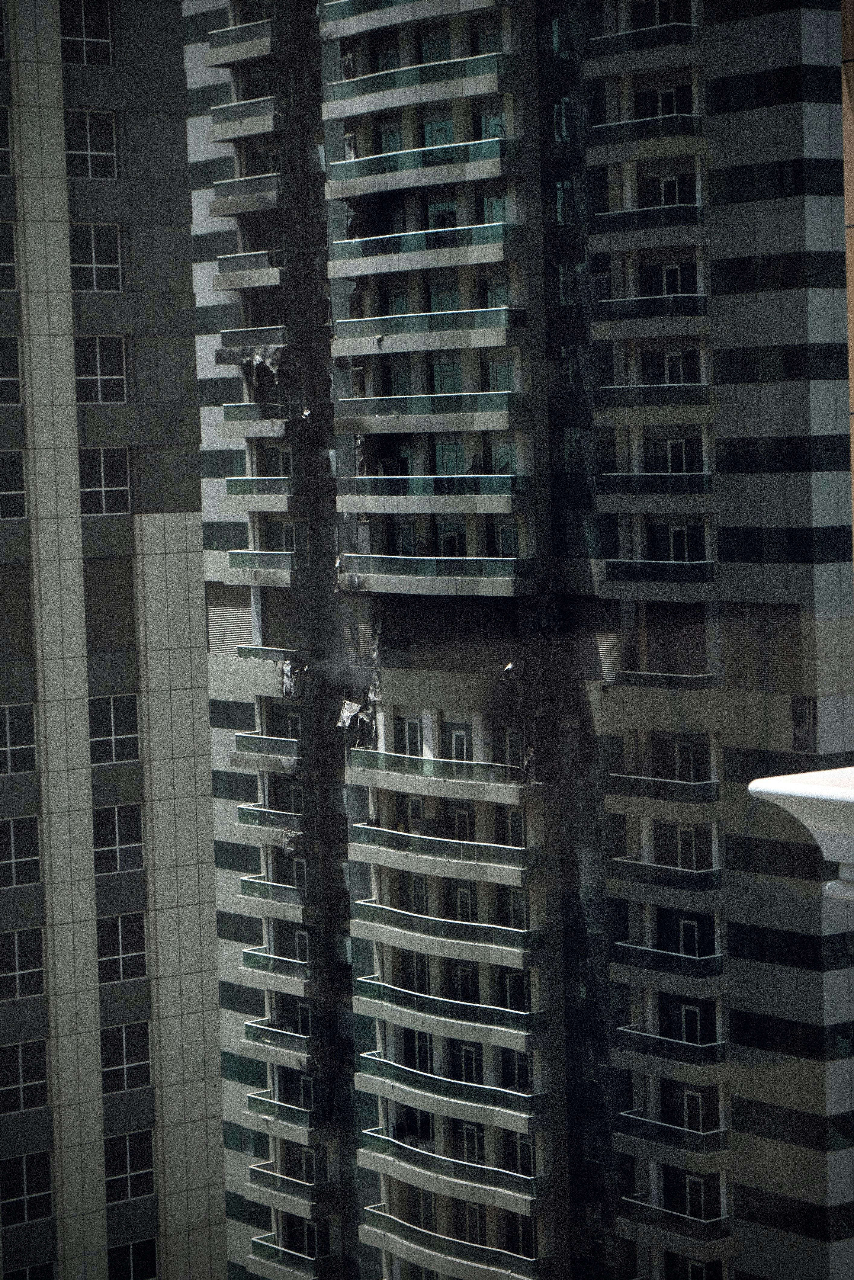 High-rise Building with Fire Damage in Dubai · Free Stock Photo