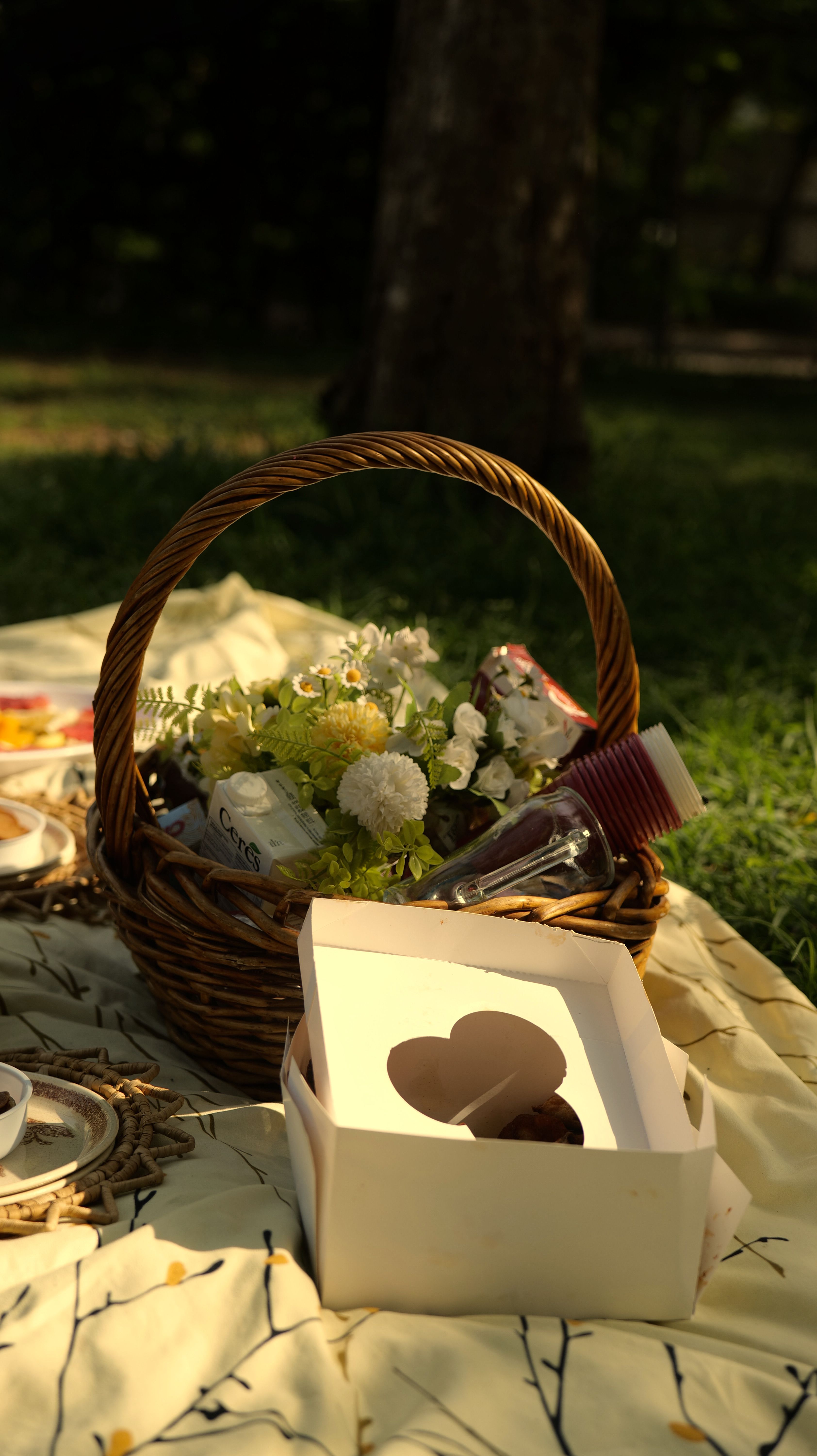 Brown Picnic Blanket on Green Grass · Free Stock Photo