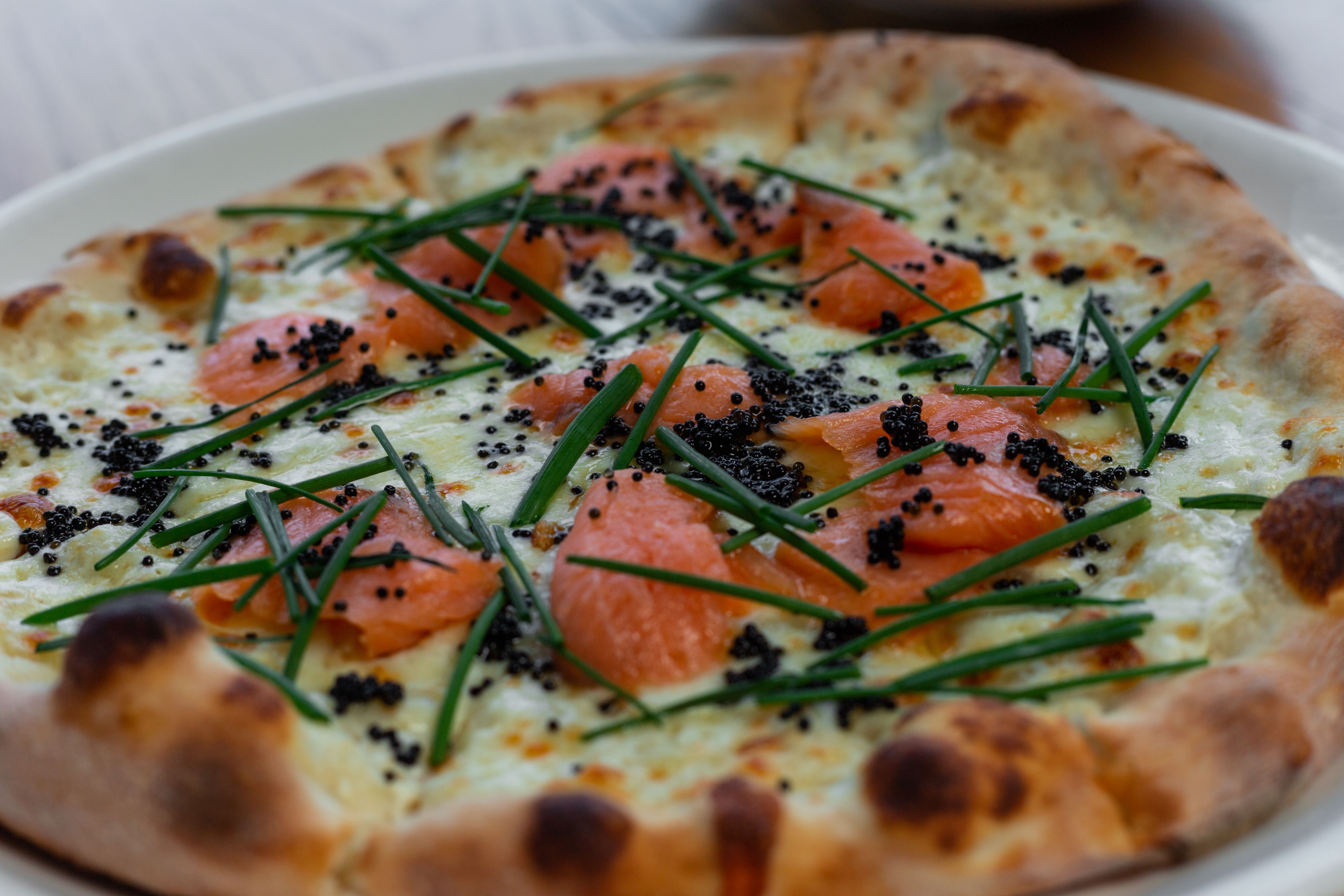 Gourmet Smoked Salmon Pizza with Caviar · Free Stock Photo