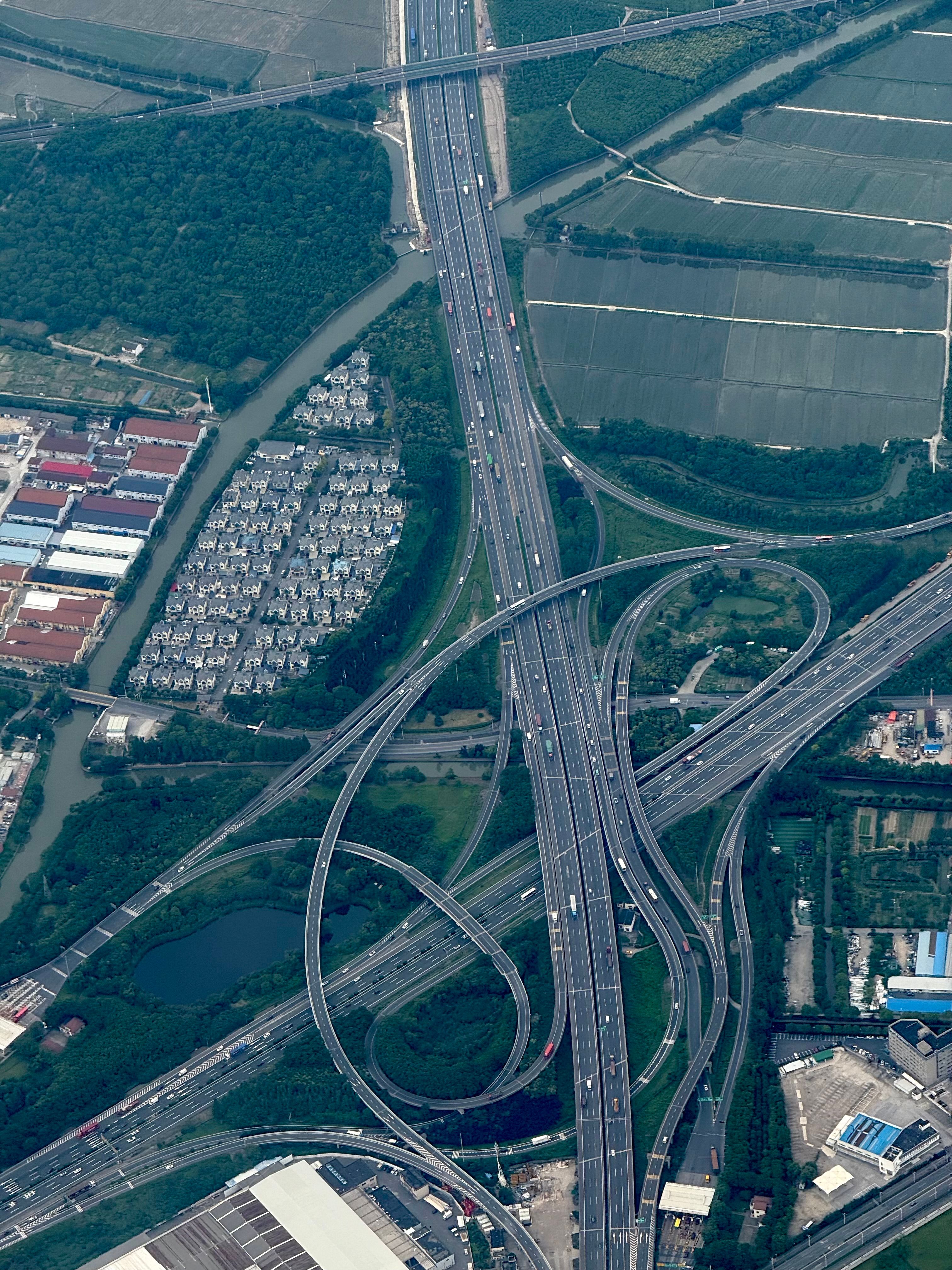 Aerial View of Complex Highway Interchange in Urban Area · Free Stock Photo