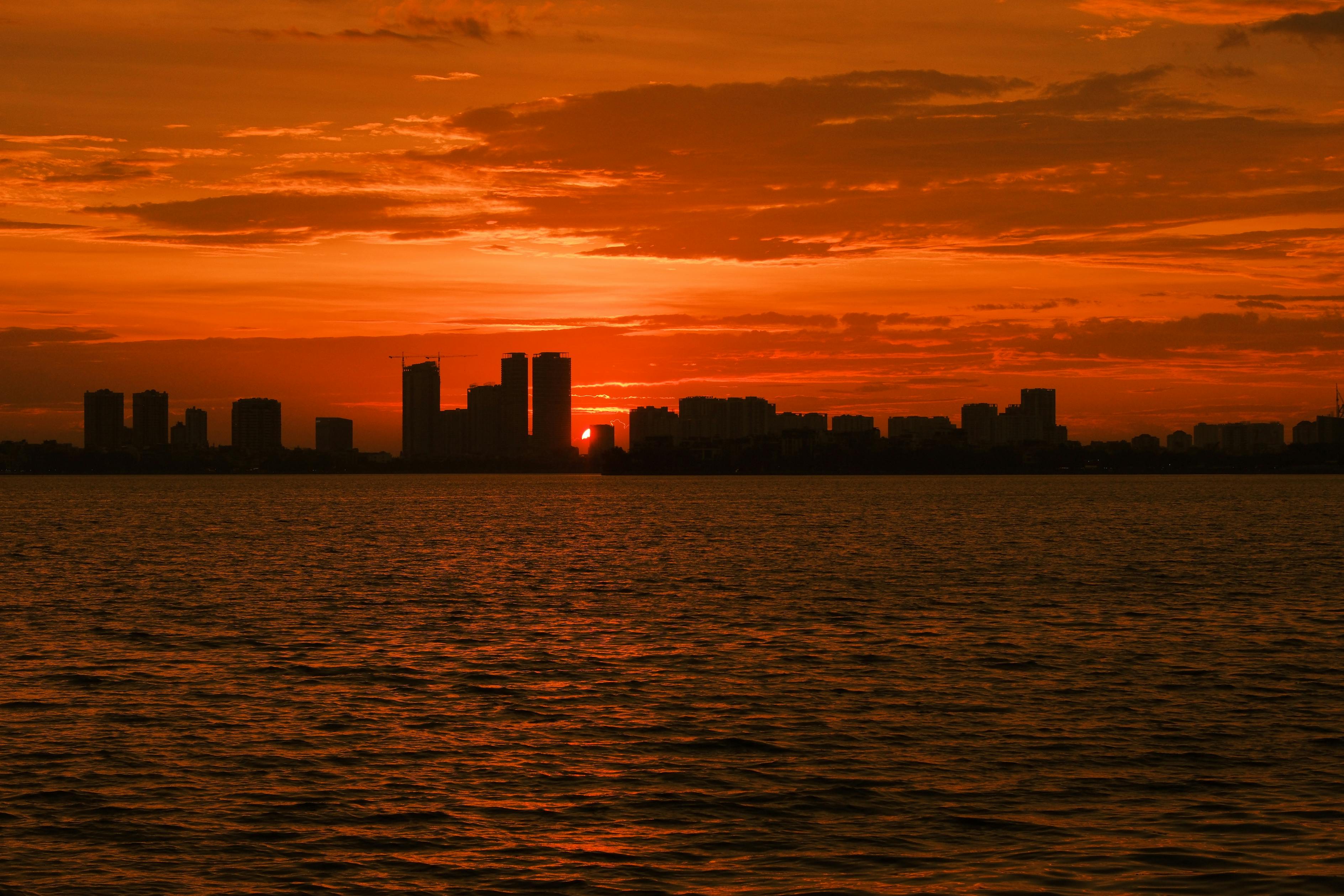 Stunning Sunset Over Hanoi Urban Skyline · Free Stock Photo