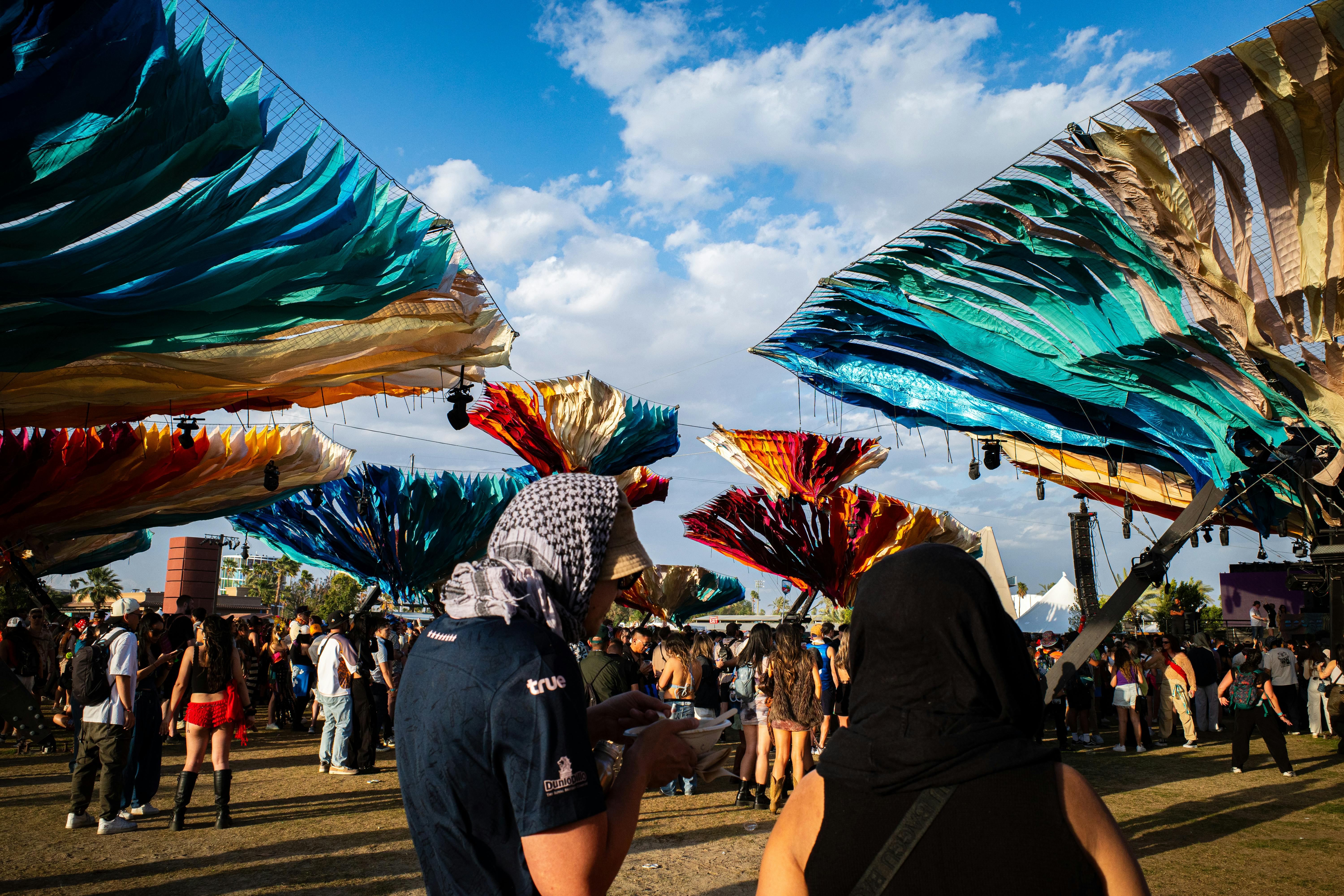 Colorful Festival Canopies at Vibrant Outdoor Event · Free Stock Photo
