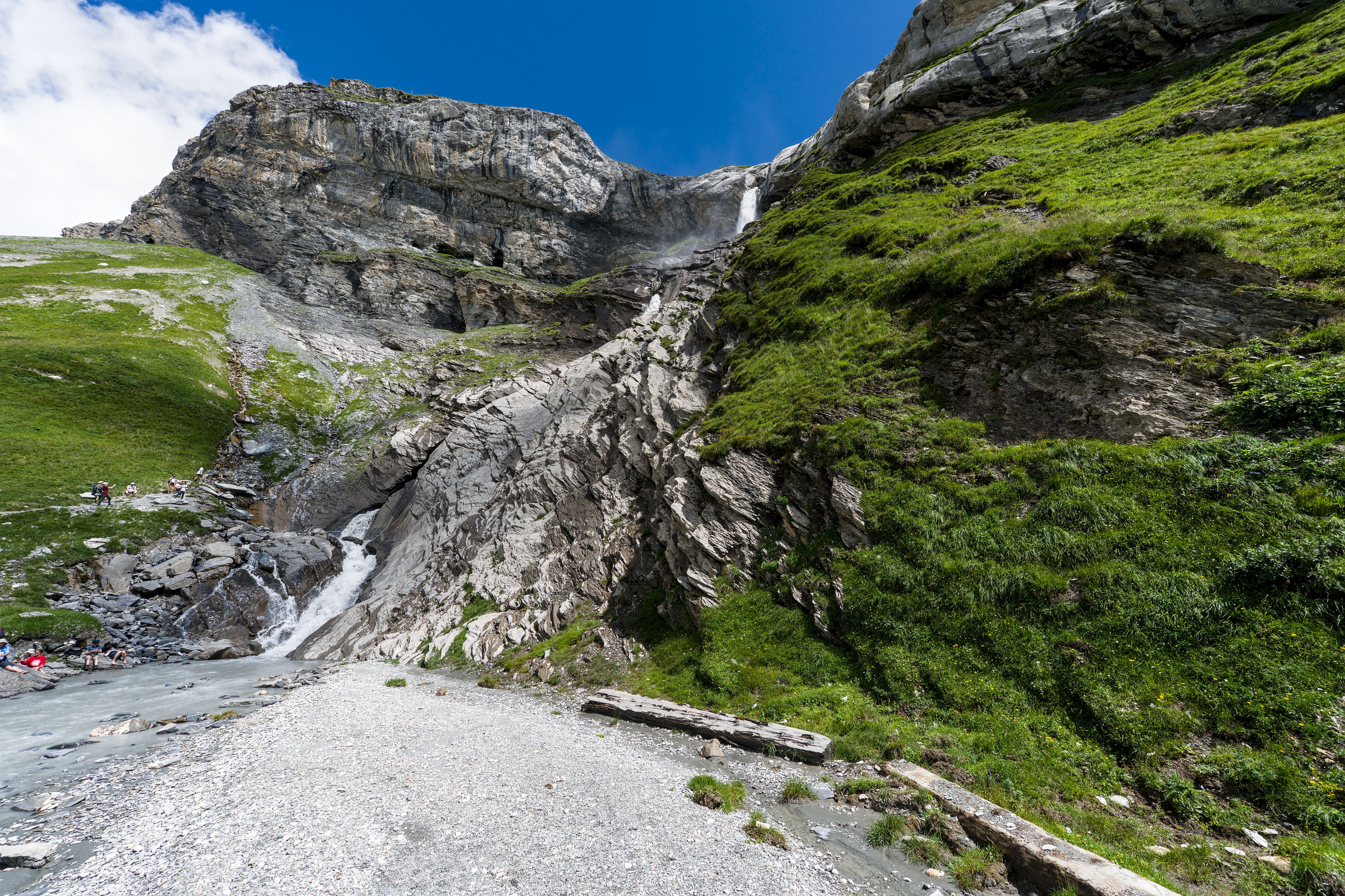 Majestic Swiss Mountain Scene with Waterfall · Free Stock Photo