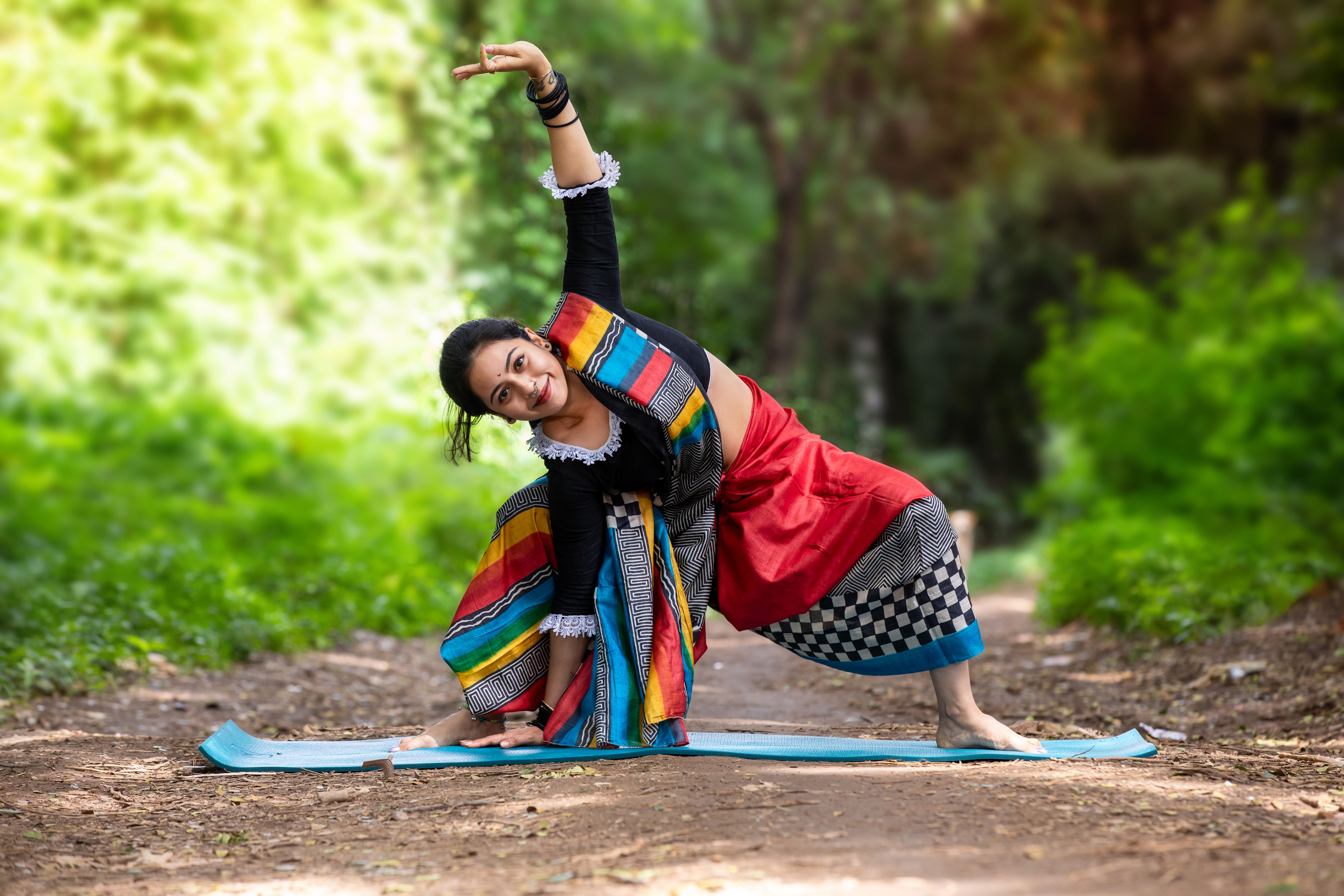 Colorful Yoga Practice in Outdoor Setting · Free Stock Photo