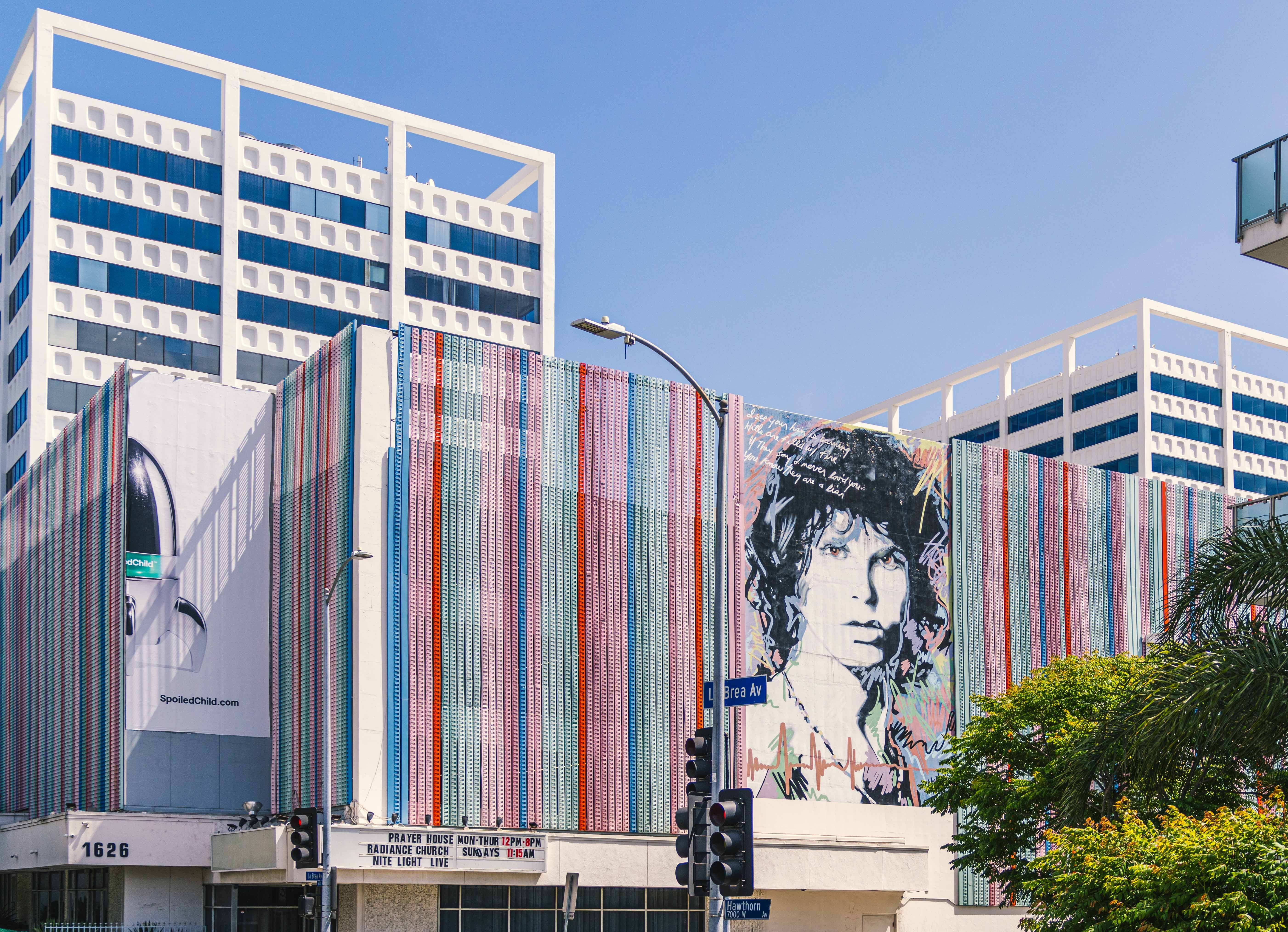 Jim Morrison Mural on Vibrant Los Angeles Building · Free Stock Photo