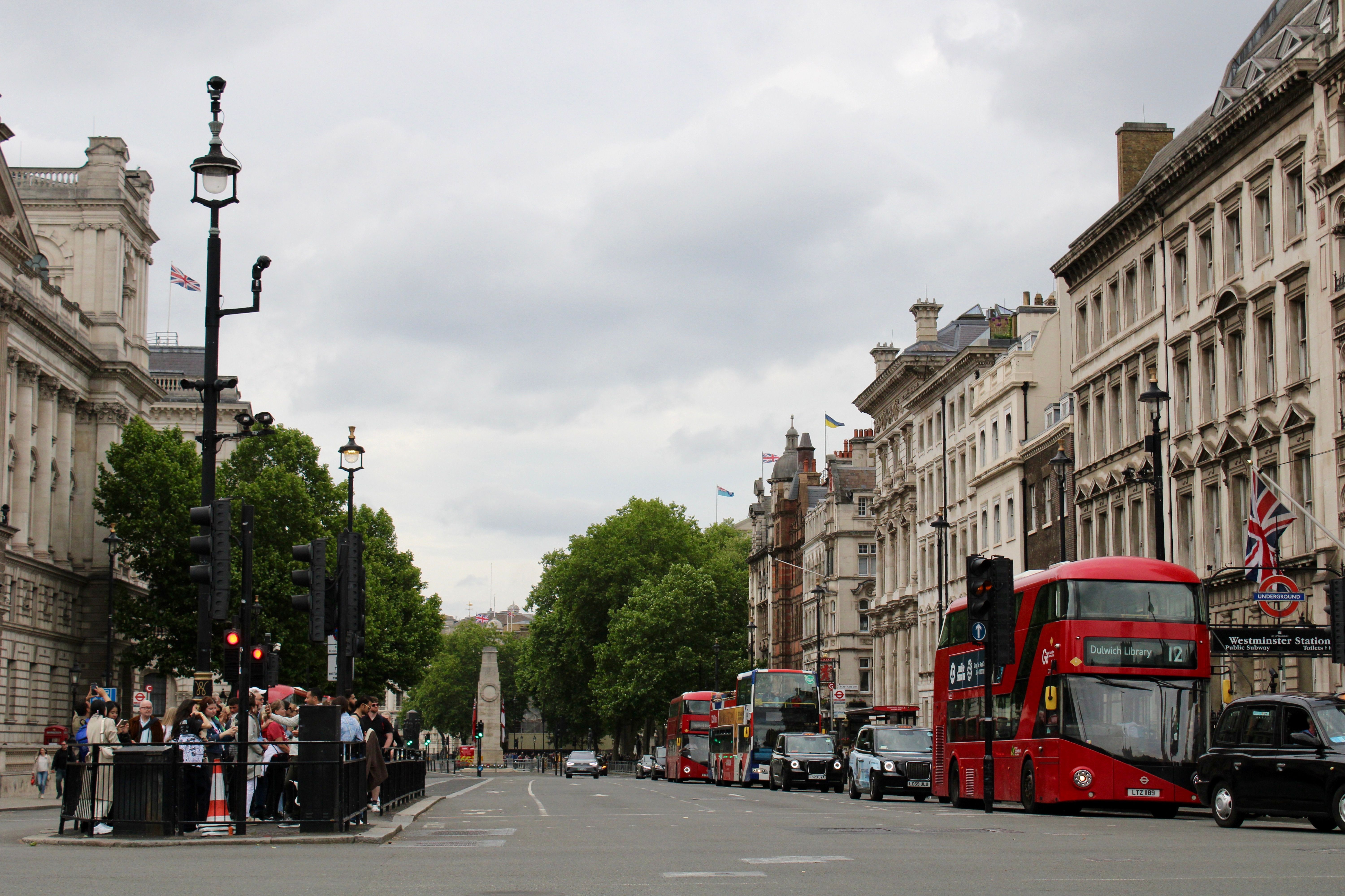 Iconic London Street with Red Double-Decker Buses · Free Stock Photo