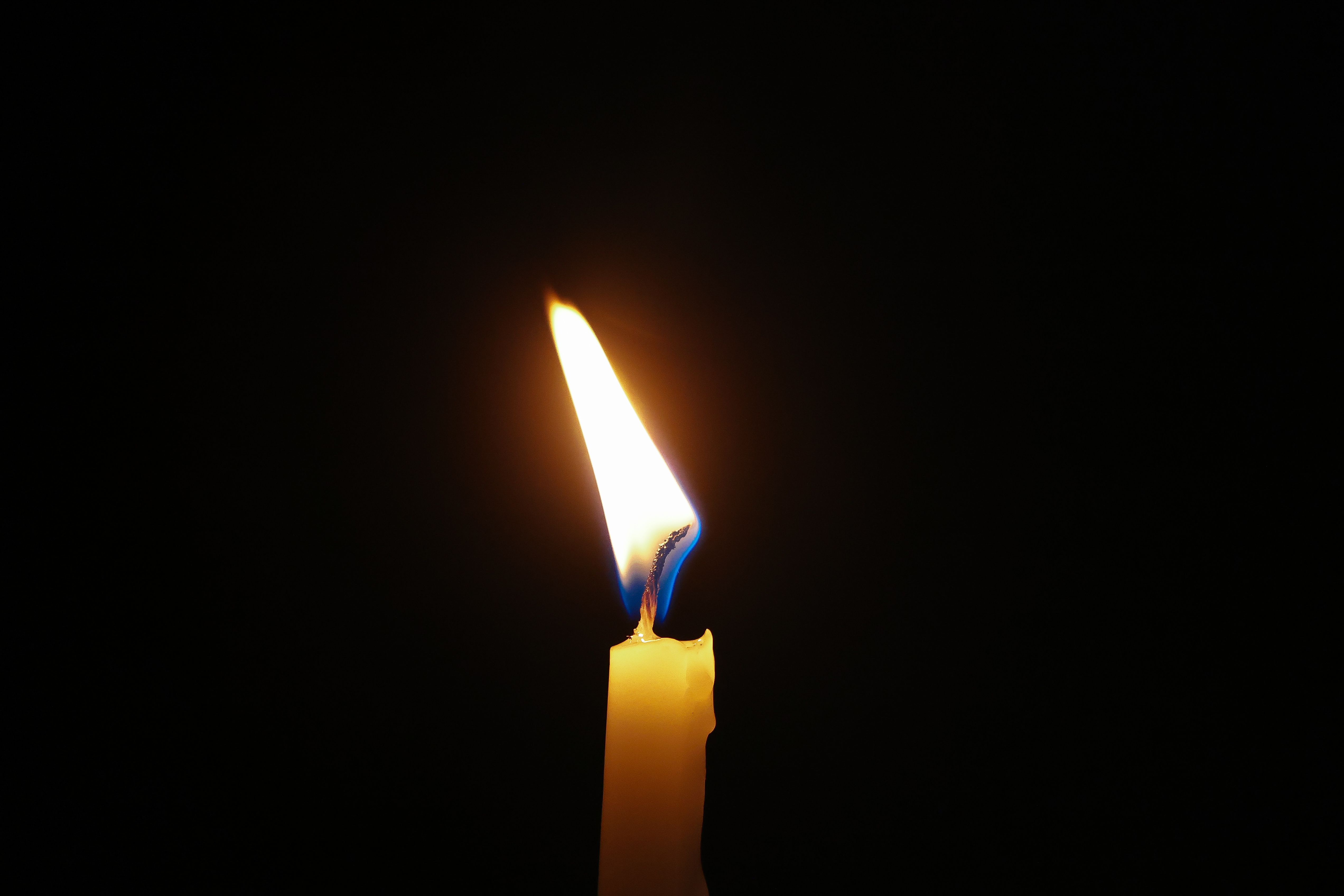 Single Candle Flame in Dark Room · Free Stock Photo