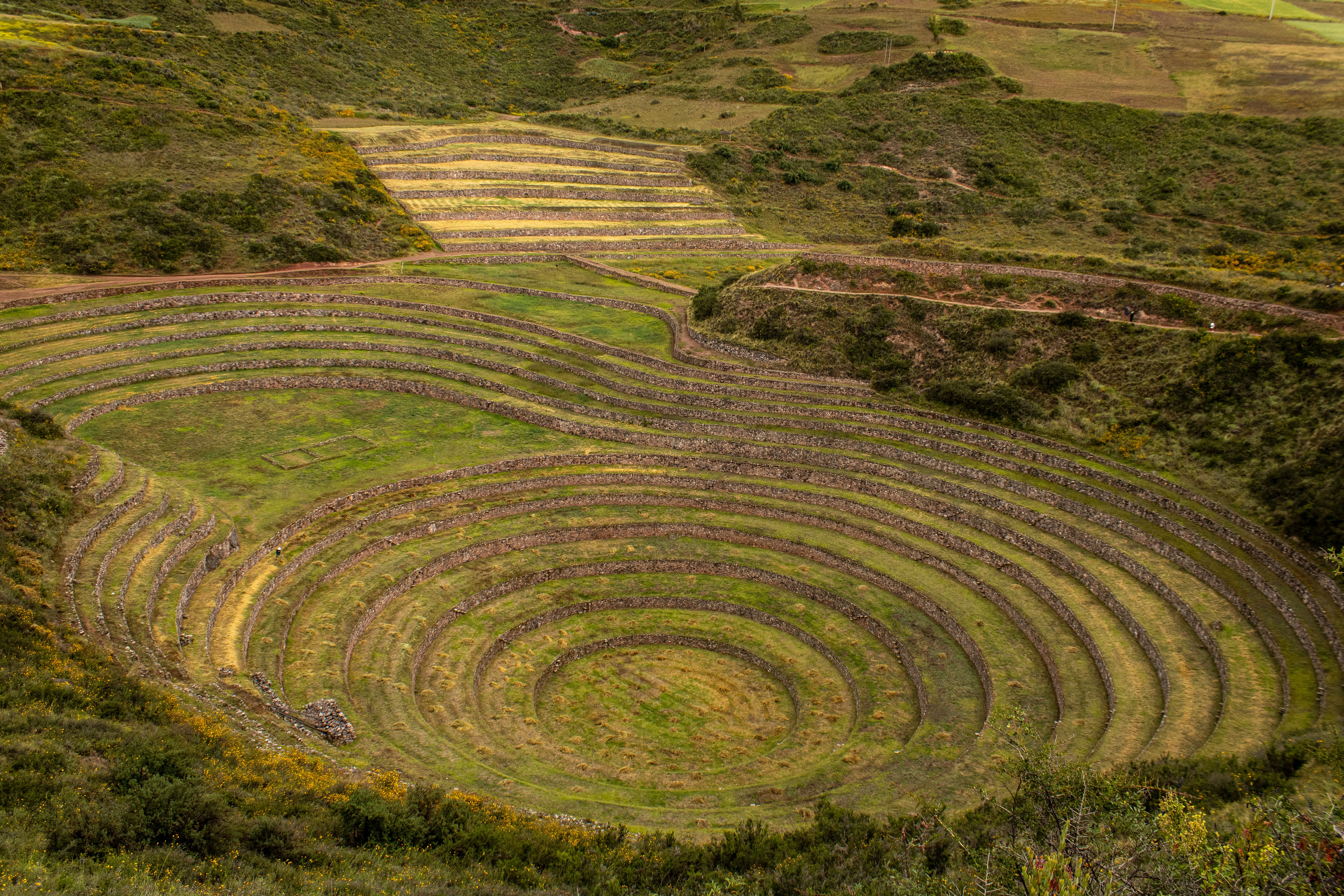 Aerial View of Moray Agricultural Terraces in Peru · Free Stock Photo