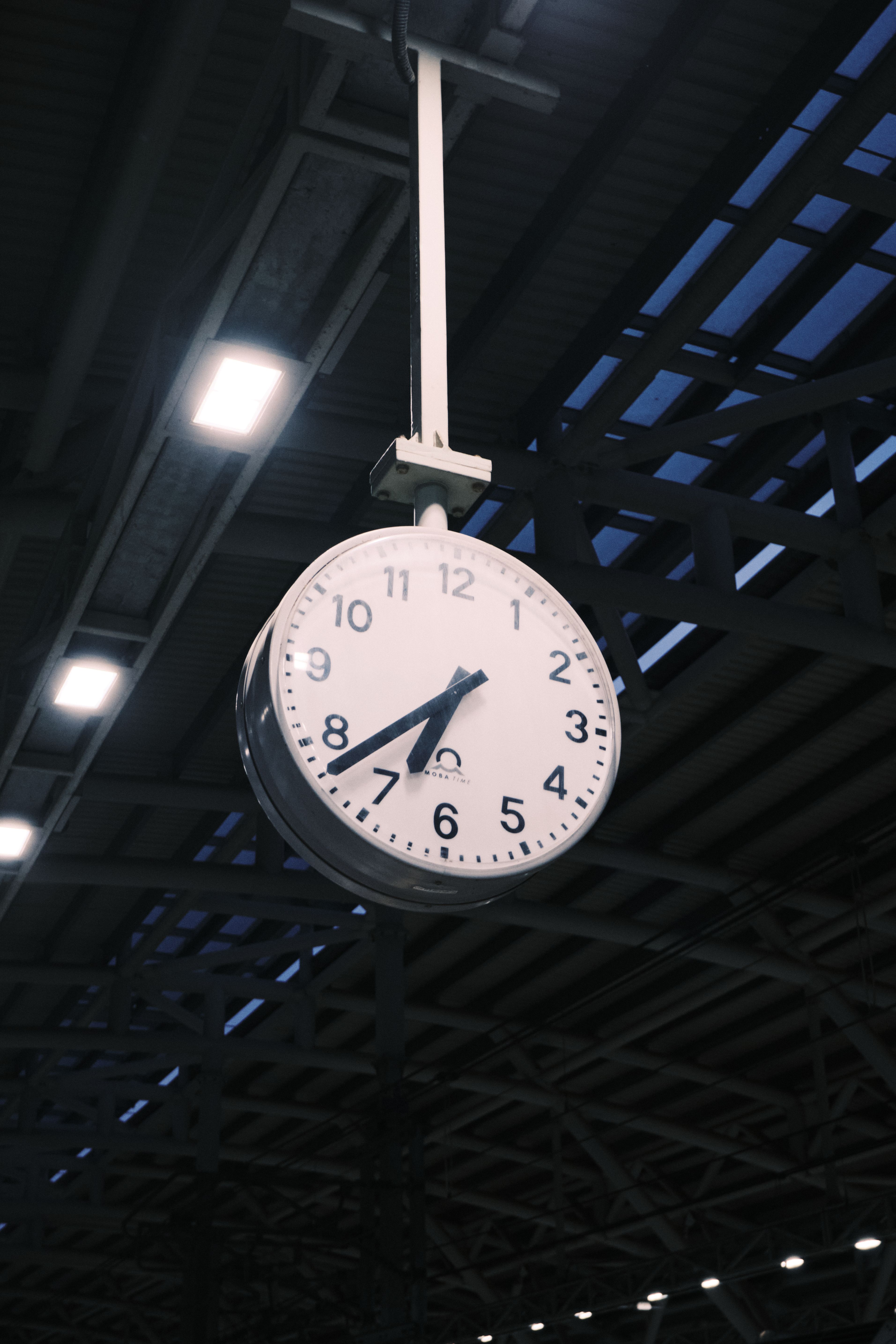 Hanging Clock in Dhaka Train Station at Night · Free Stock Photo