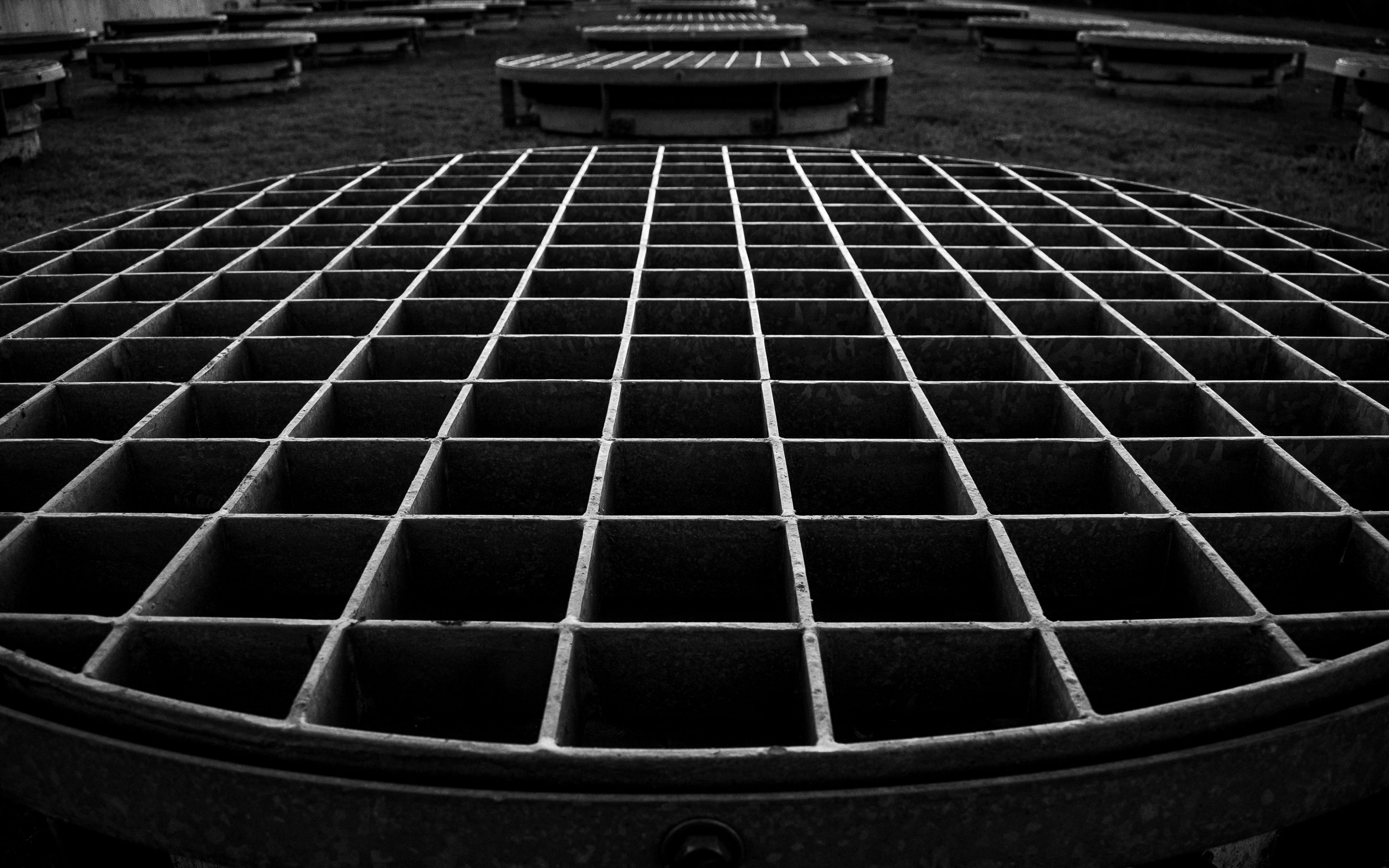 Black and White Urban Geometric Grates · Free Stock Photo