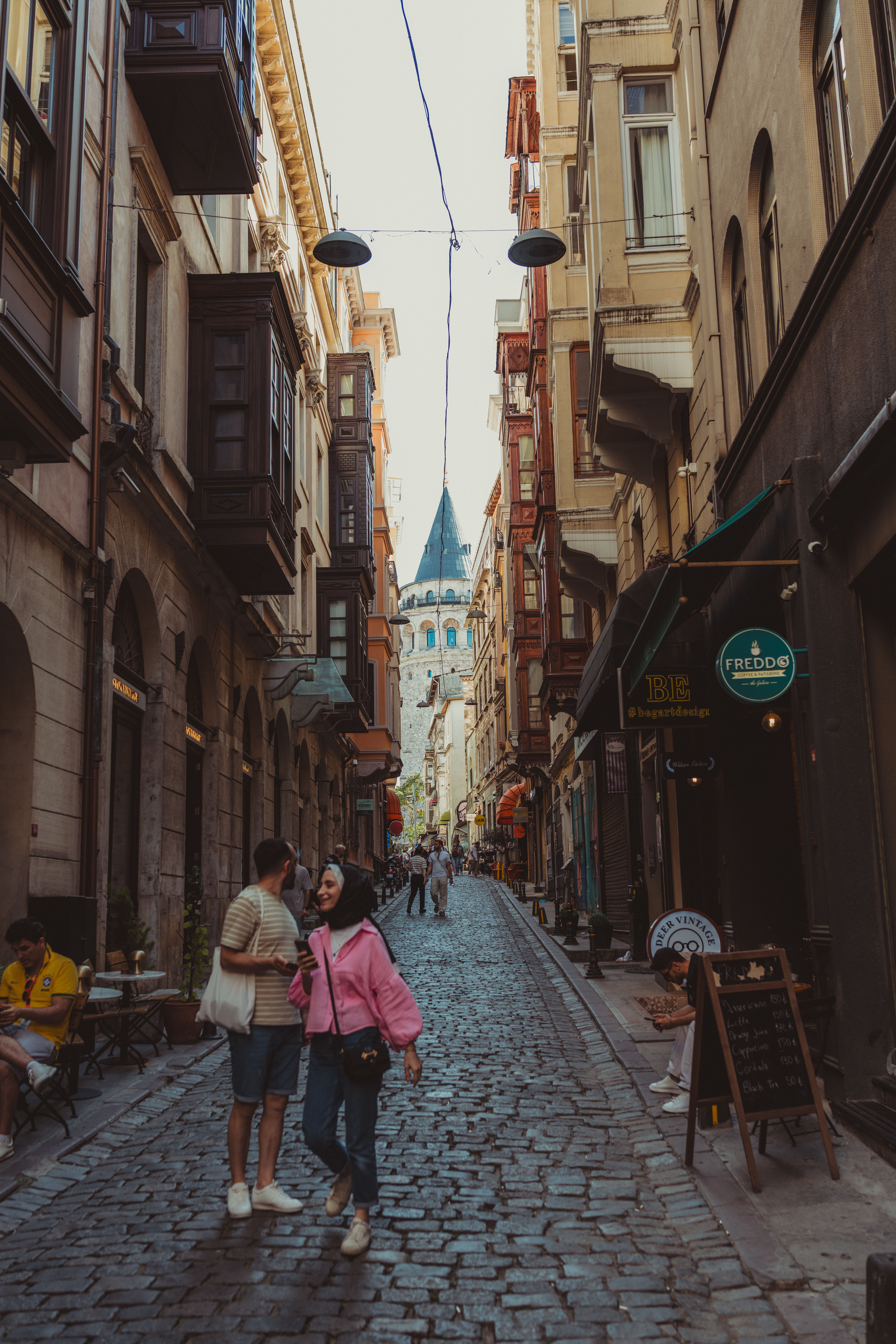 Charming Istanbul Street with Galata Tower View · Free Stock Photo