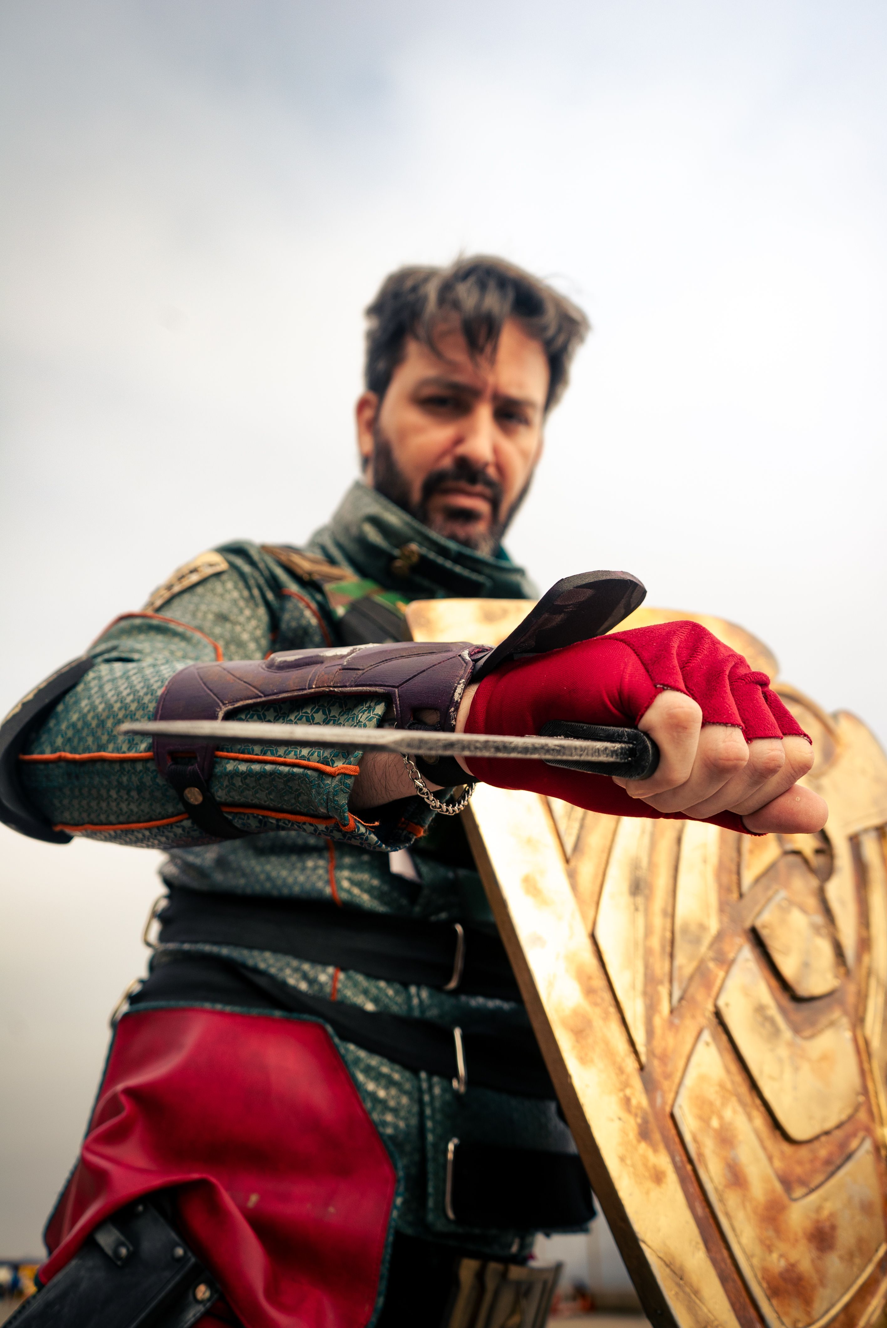 Medieval Knight in Armor Holding a Shield · Free Stock Photo