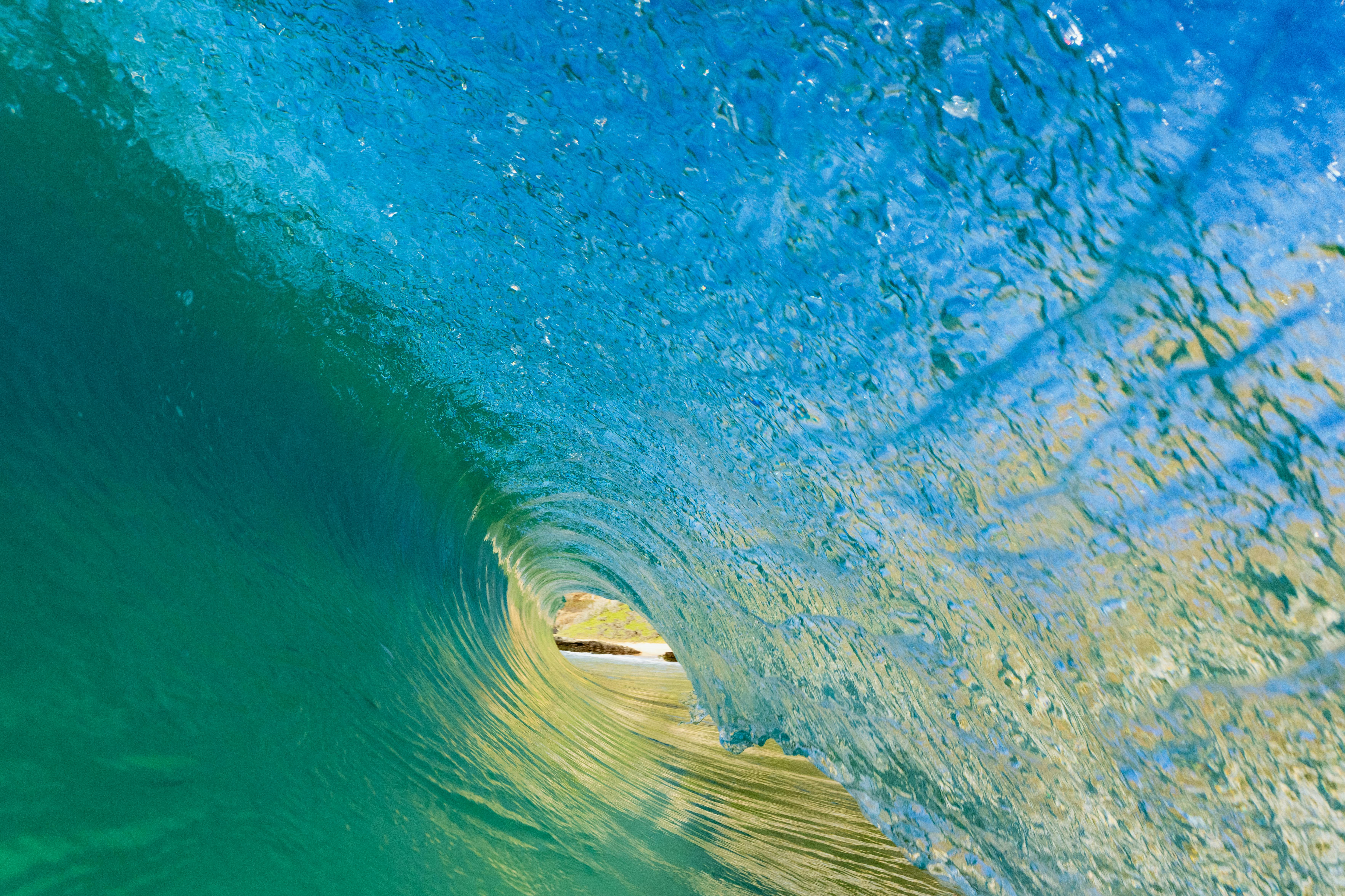 Stunning Inside View of Crystal Blue Ocean Wave · Free Stock Photo