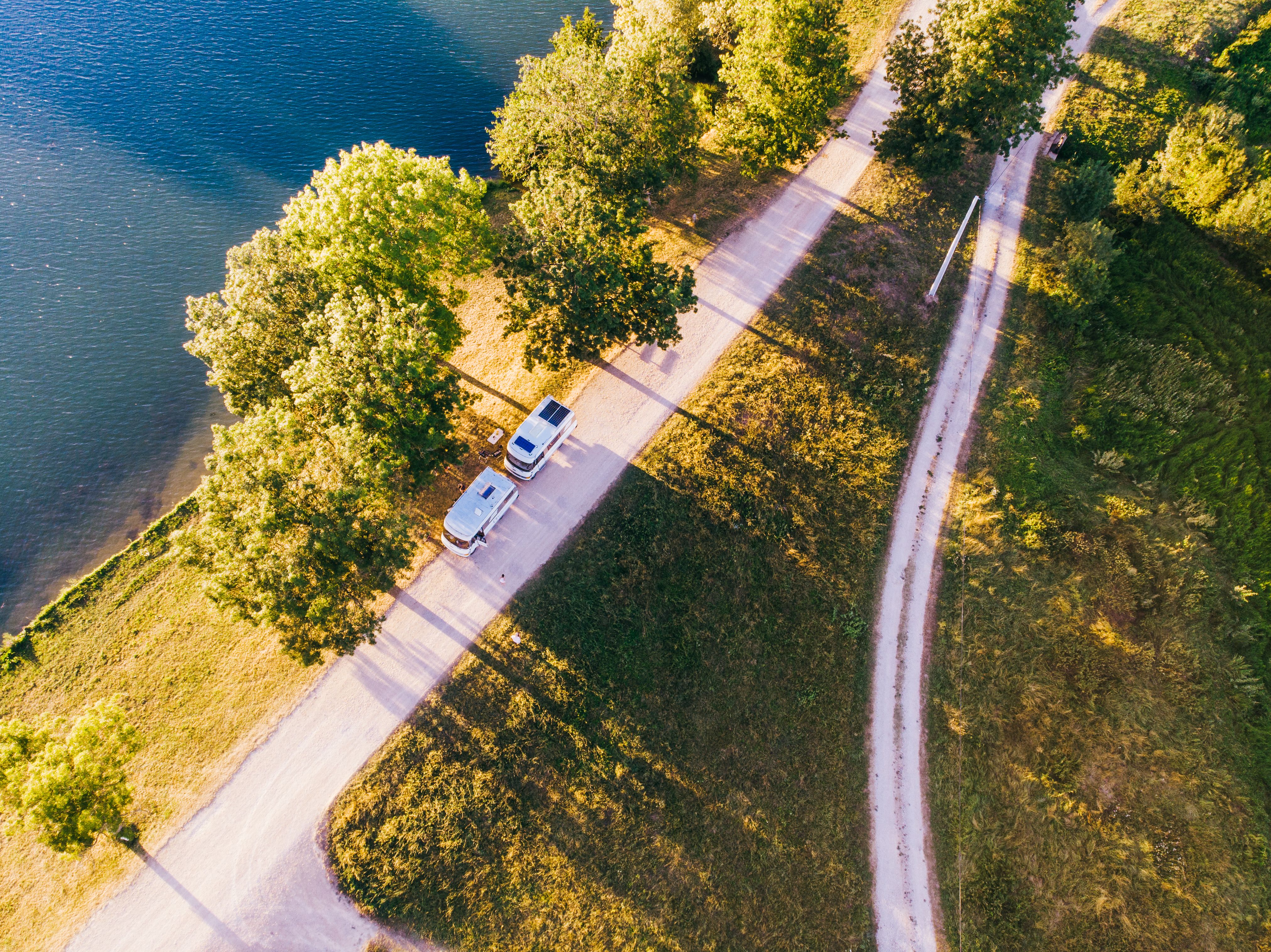 Aerial View of Riverside Road in Ormes, France · Free Stock Photo