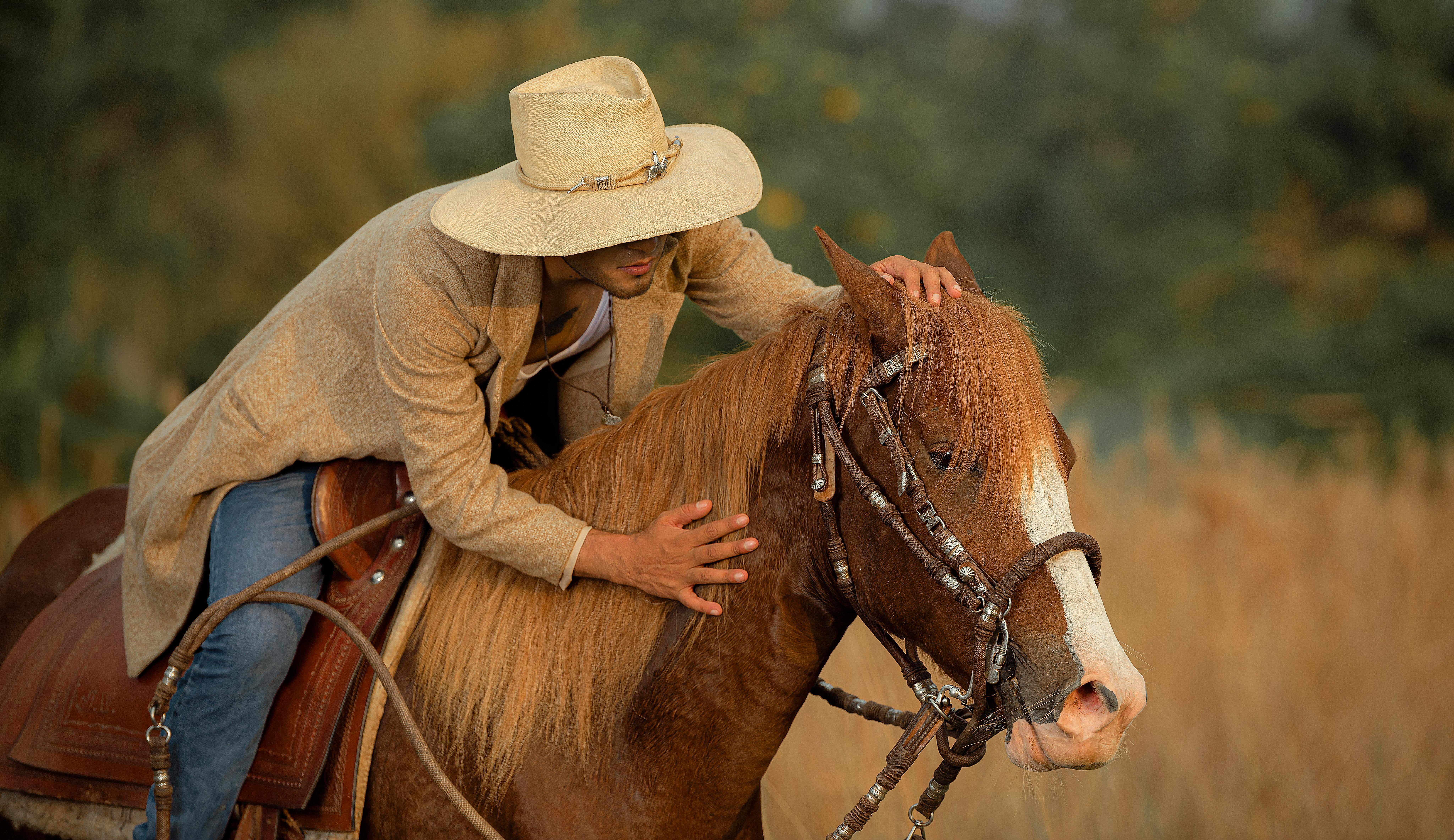 Peruvian Cowboy Riding a Horse in Nature · Free Stock Photo