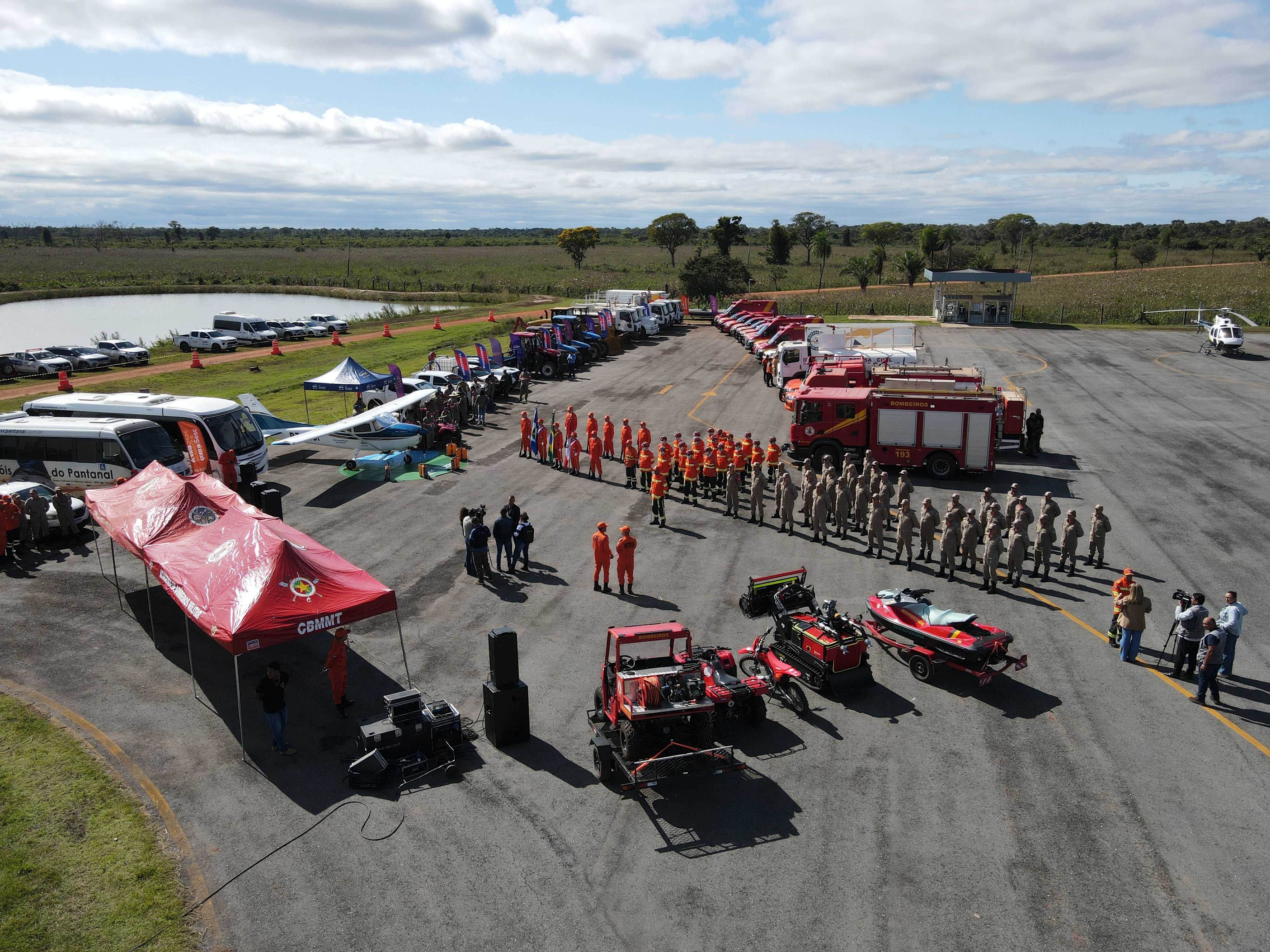 Aerial View of Firefighting Training Event in Brazil · Free Stock Photo