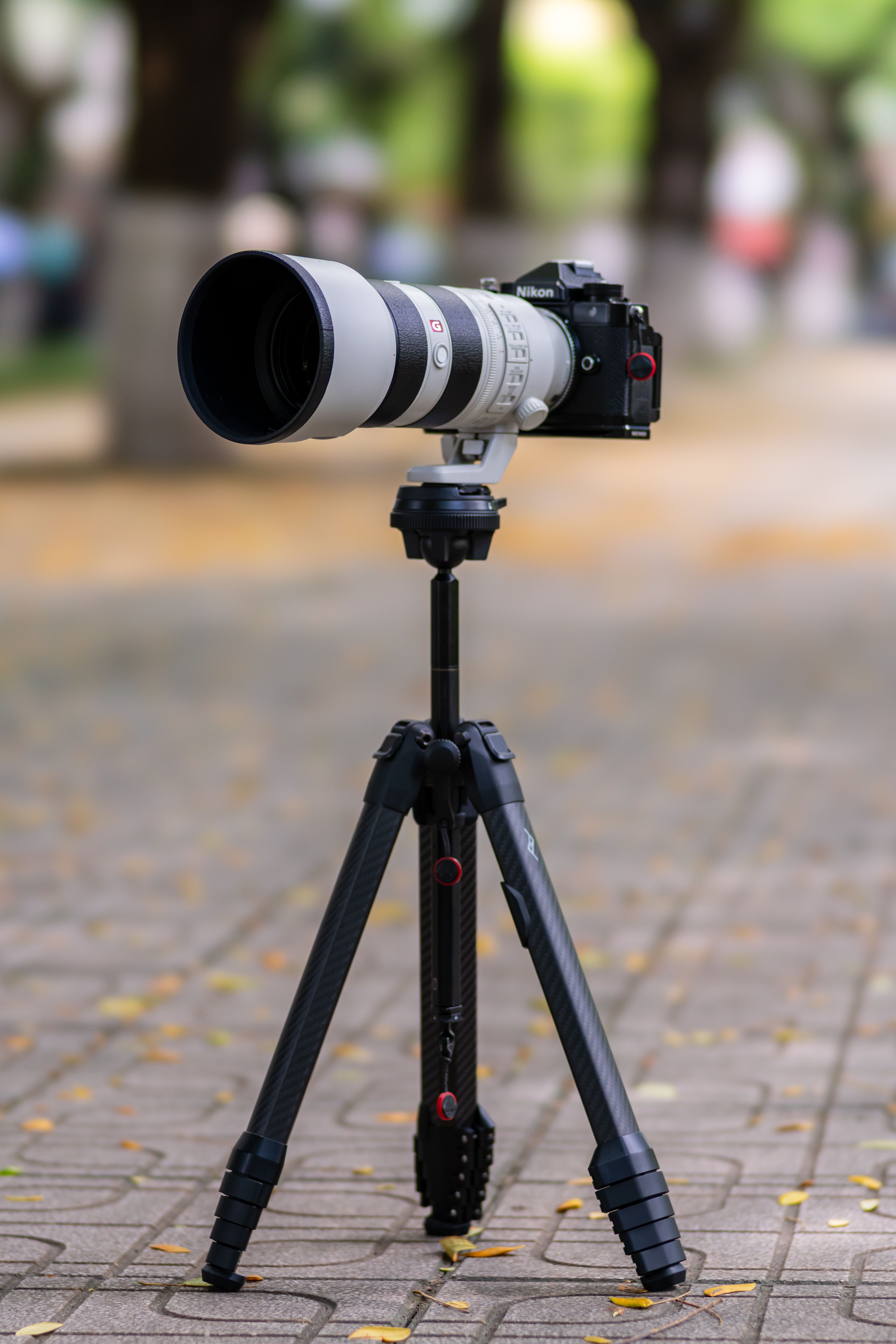 Professional Telephoto Camera on Tripod Outdoors · Free Stock Photo