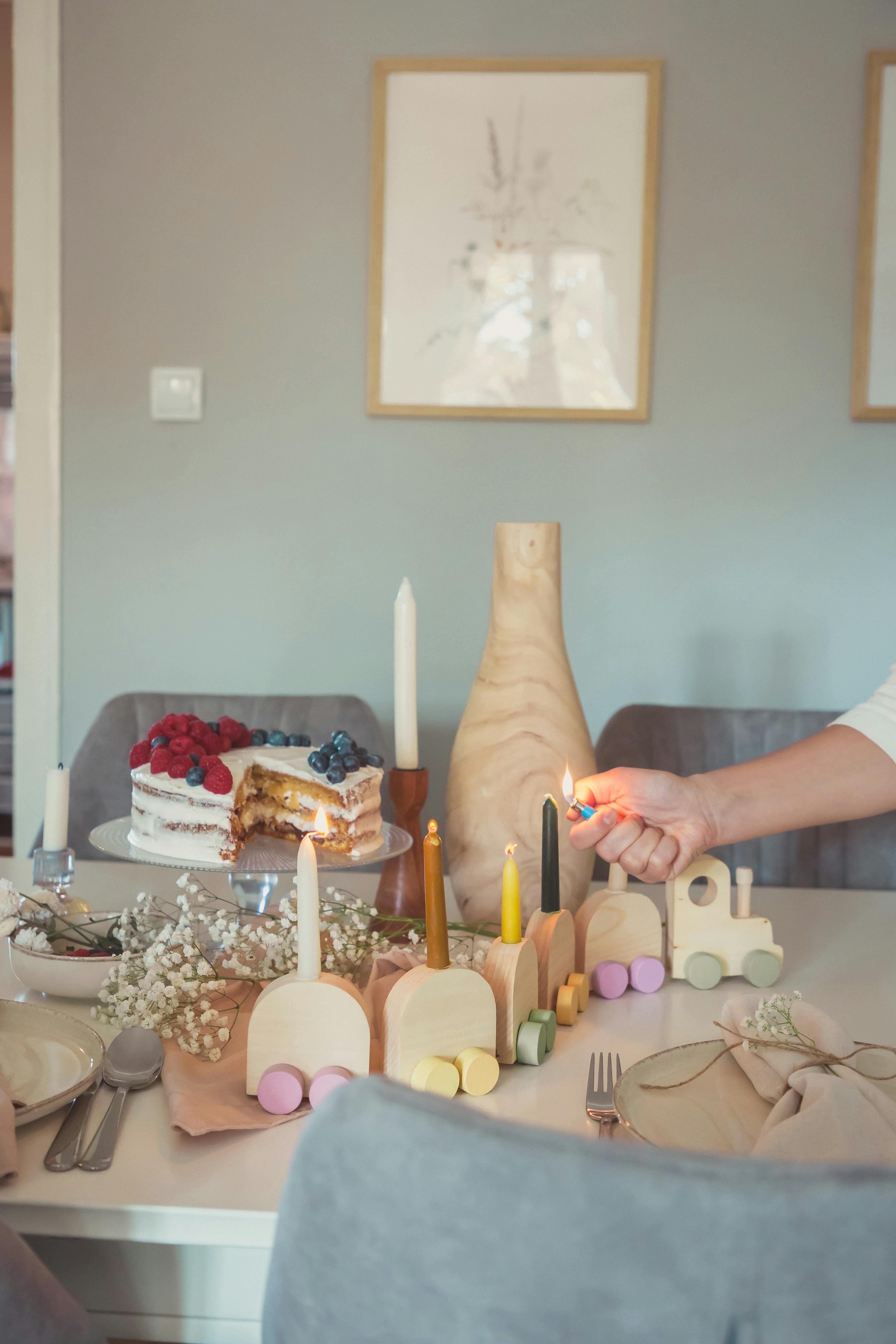 Cozy Indoor Birthday Celebration Setup with Cake · Free Stock Photo