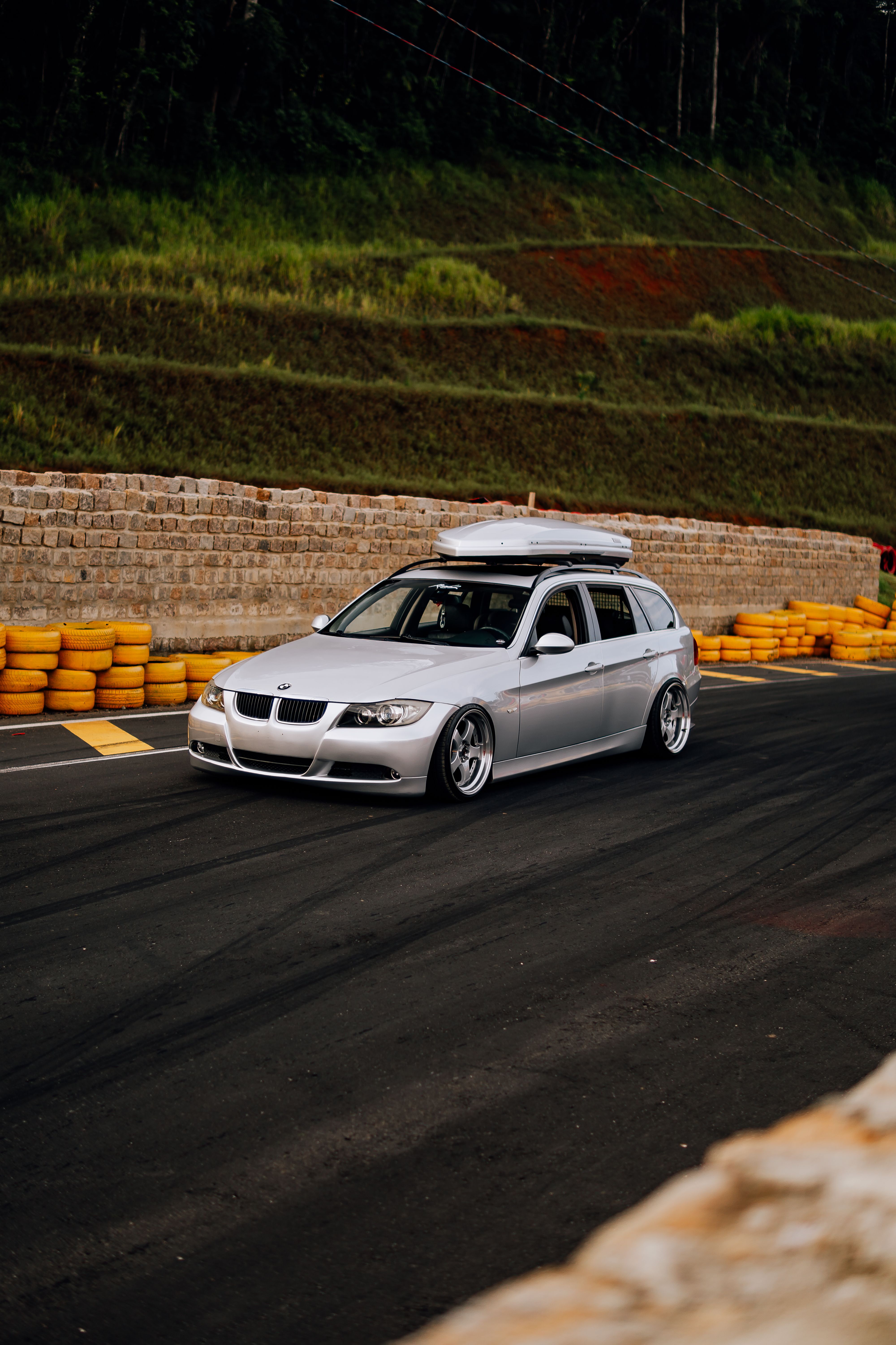 Stanced BMW on Brazilian Race Track · Free Stock Photo