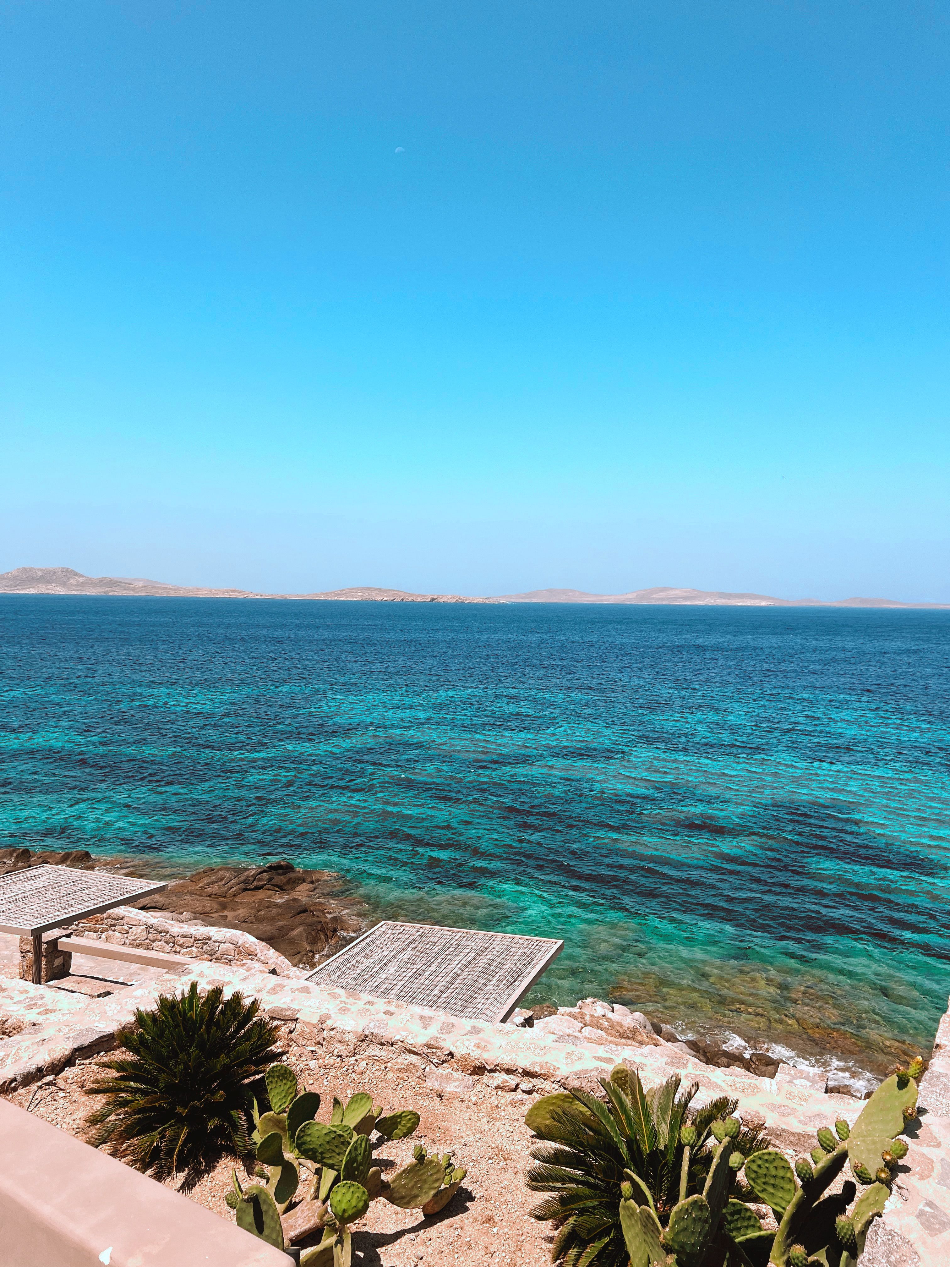 Tranquil Mediterranean Sea View with Clear Blue Skies · Free Stock Photo