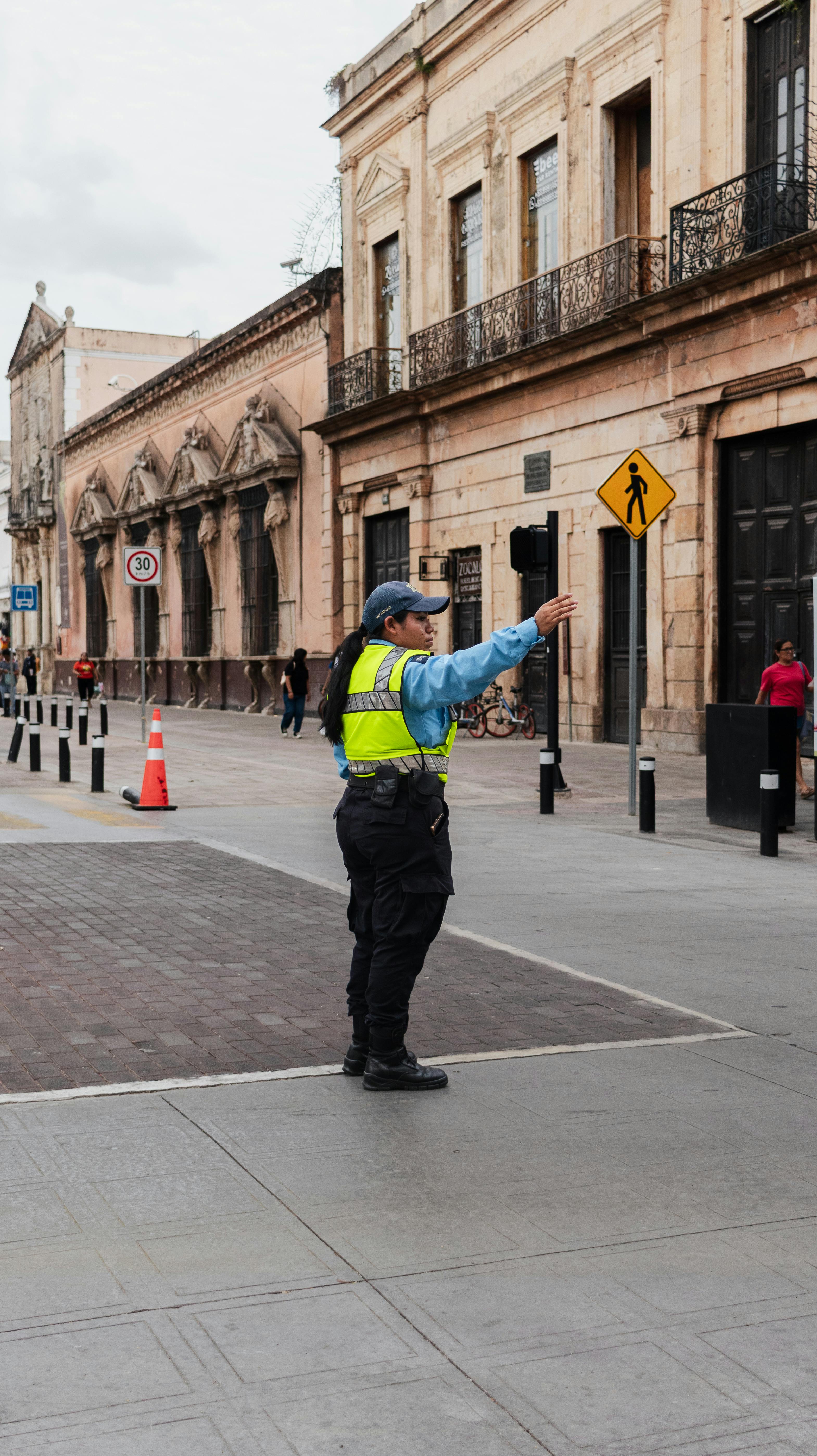 Urban Traffic Control in Historic District · Free Stock Photo