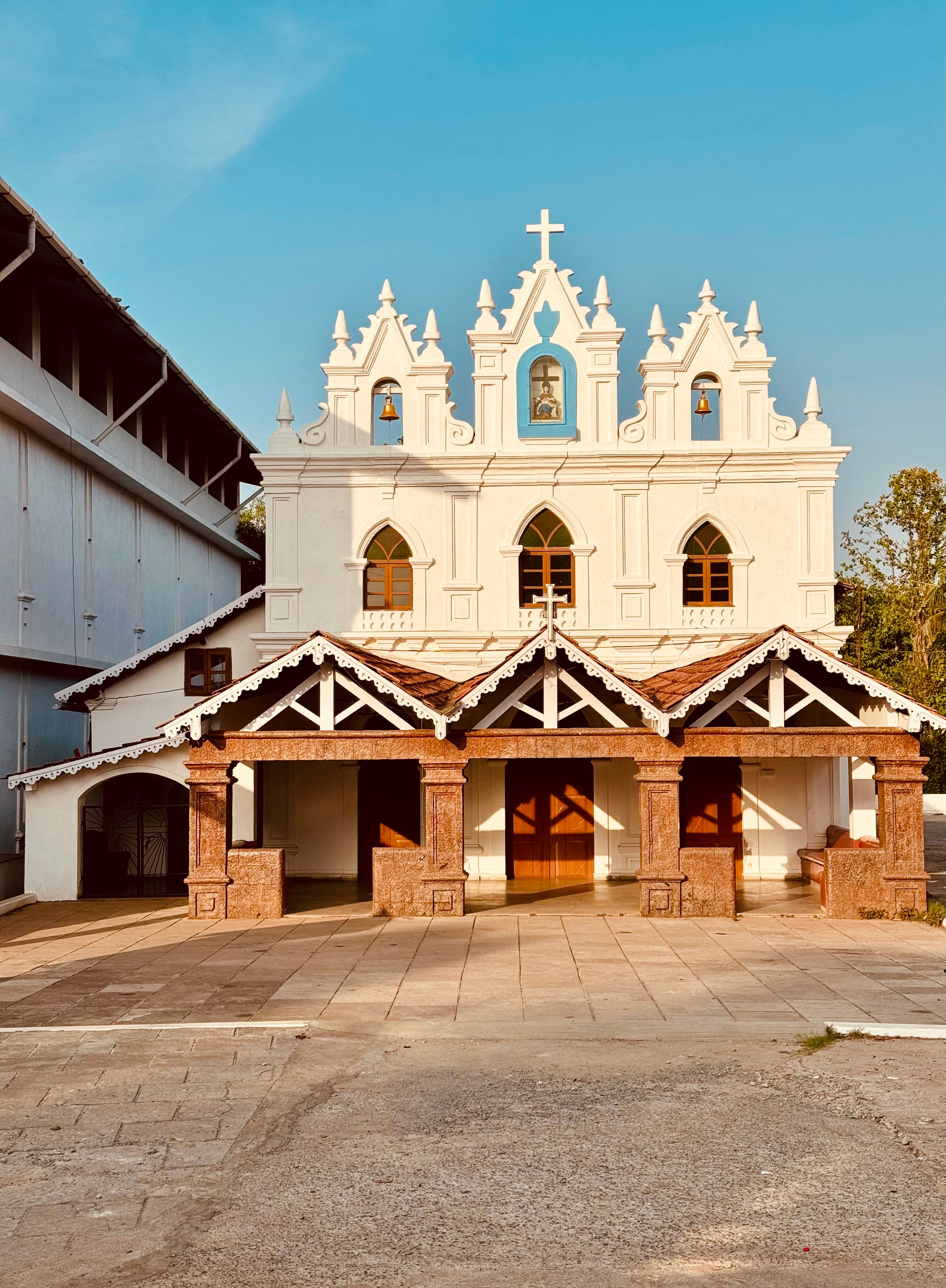 Historic White Church in Goa, India · Free Stock Photo