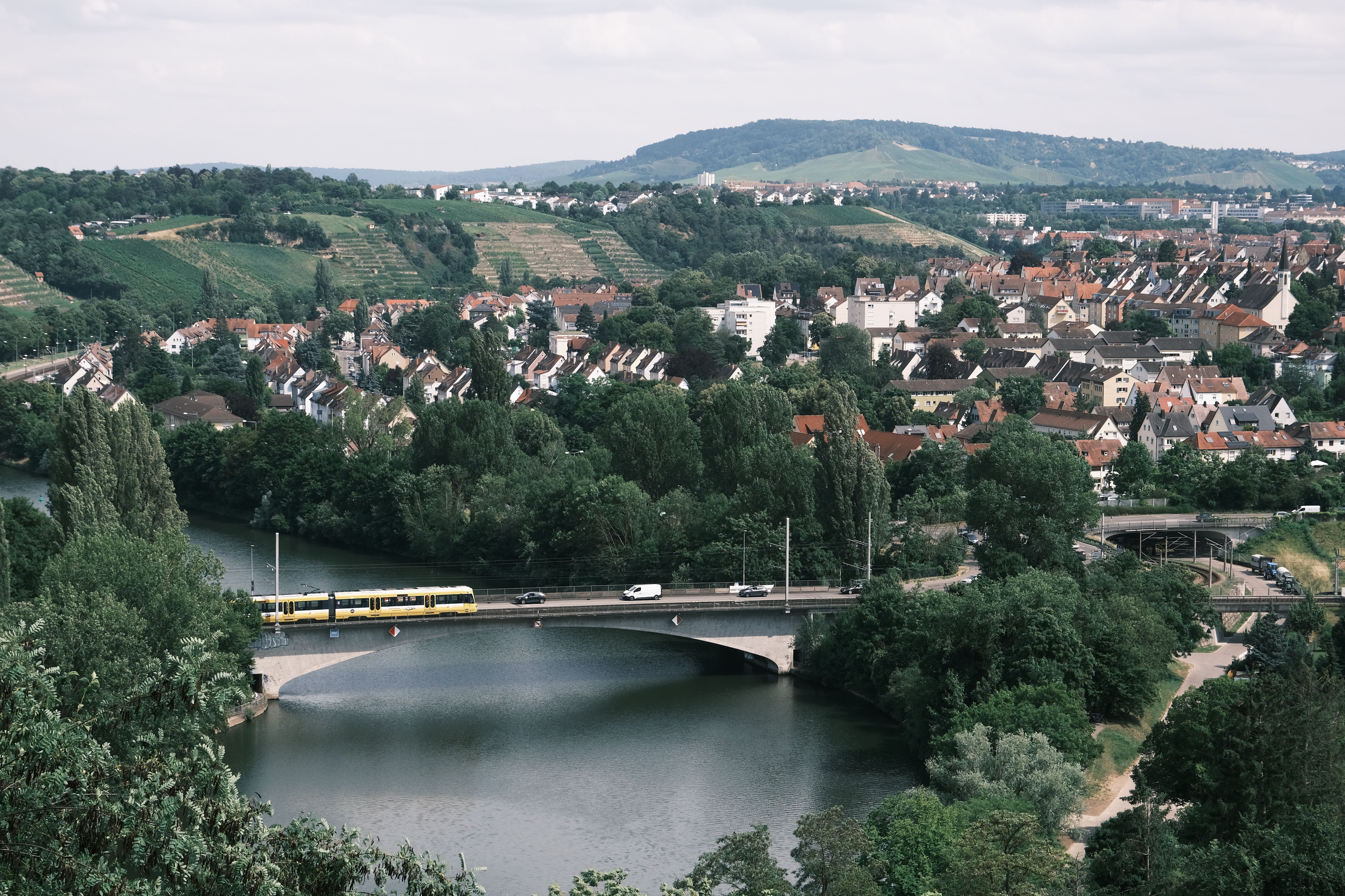 Scenic View of Stuttgart's Vineyards and River Neckar · Free Stock Photo