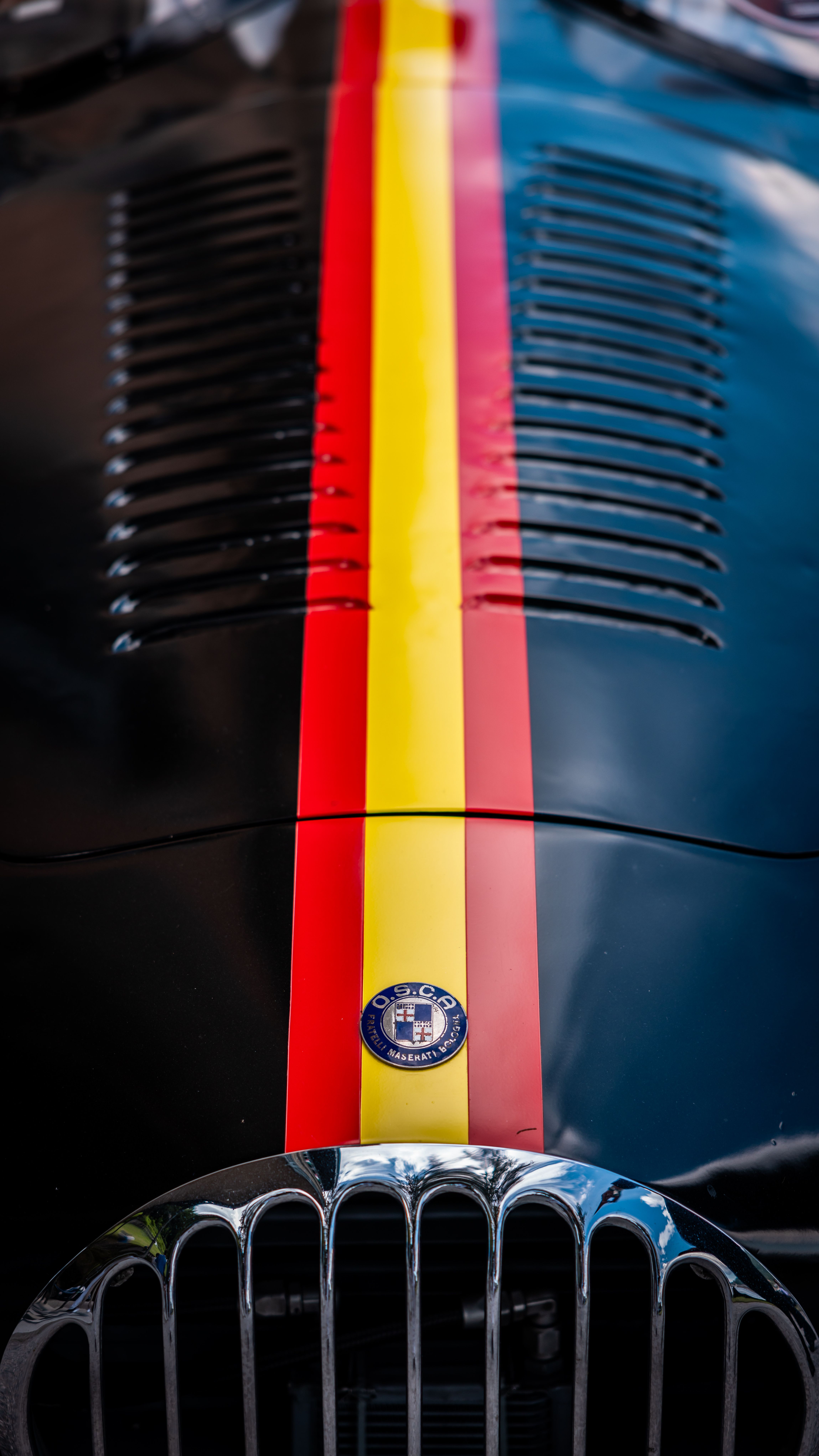 Vintage Racing Car with Bold Stripe Design · Free Stock Photo