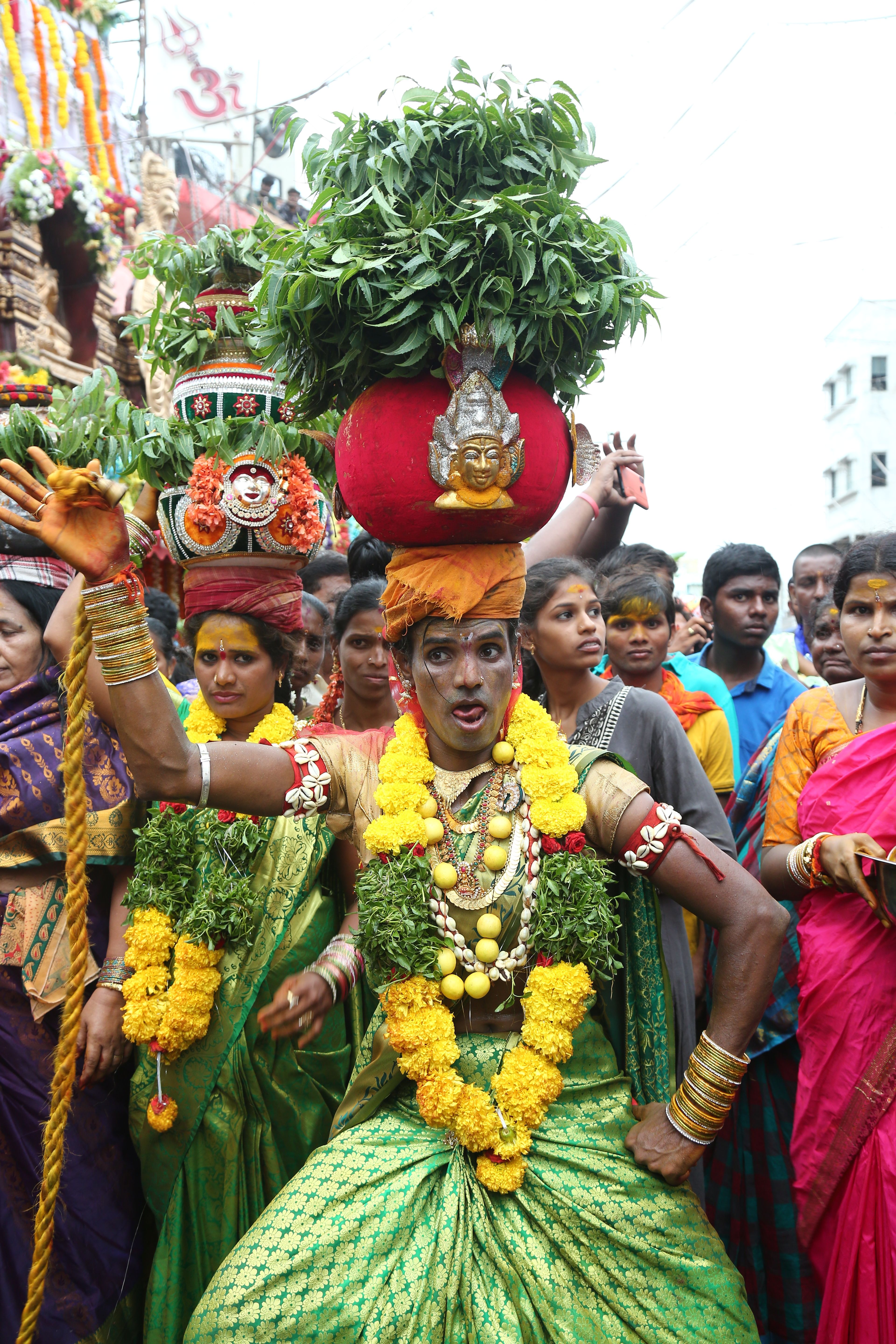 Vibrant Indian Festival Celebration in Street Procession · Free Stock Photo