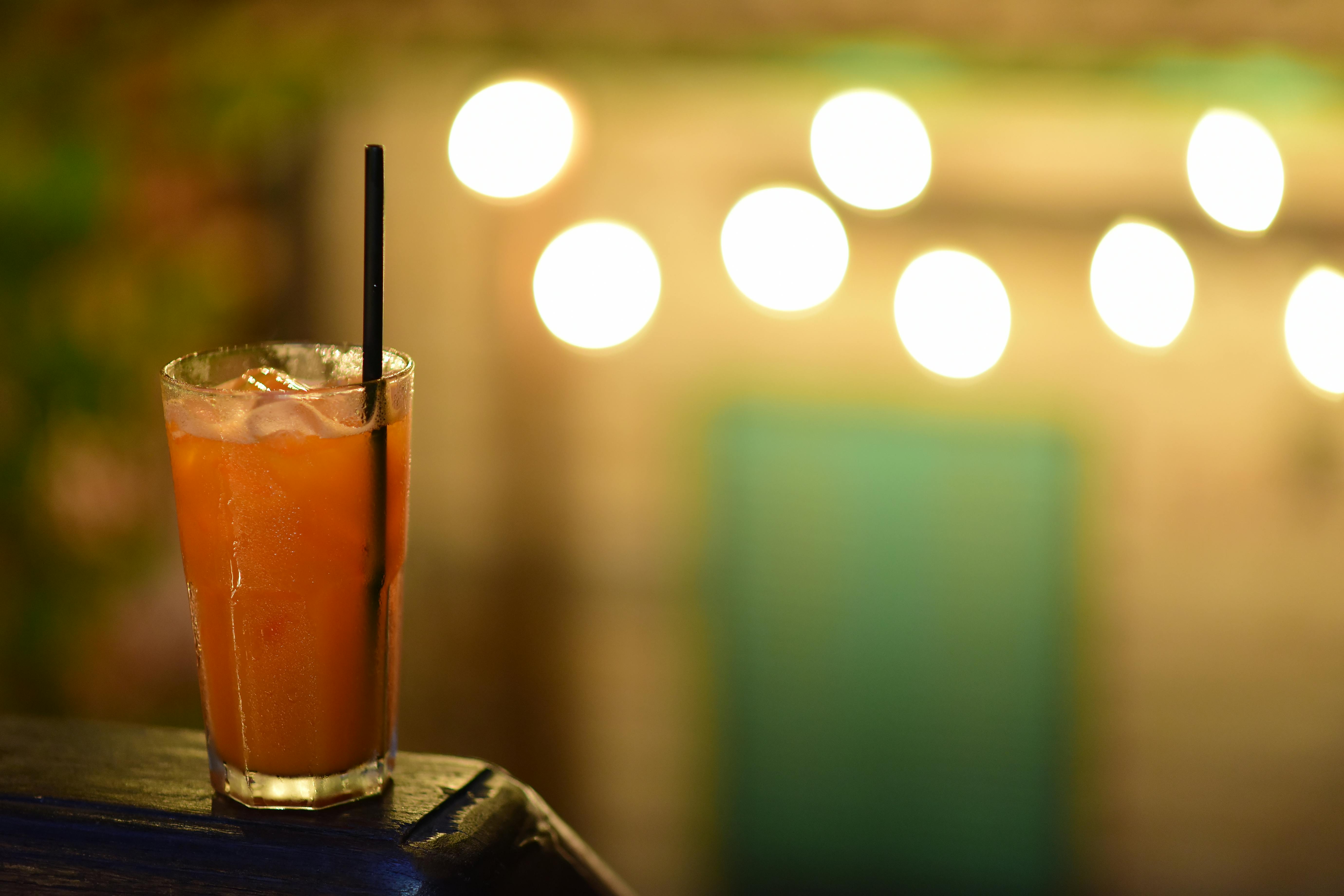 Refreshing Iced Beverage with Bokeh Lights · Free Stock Photo