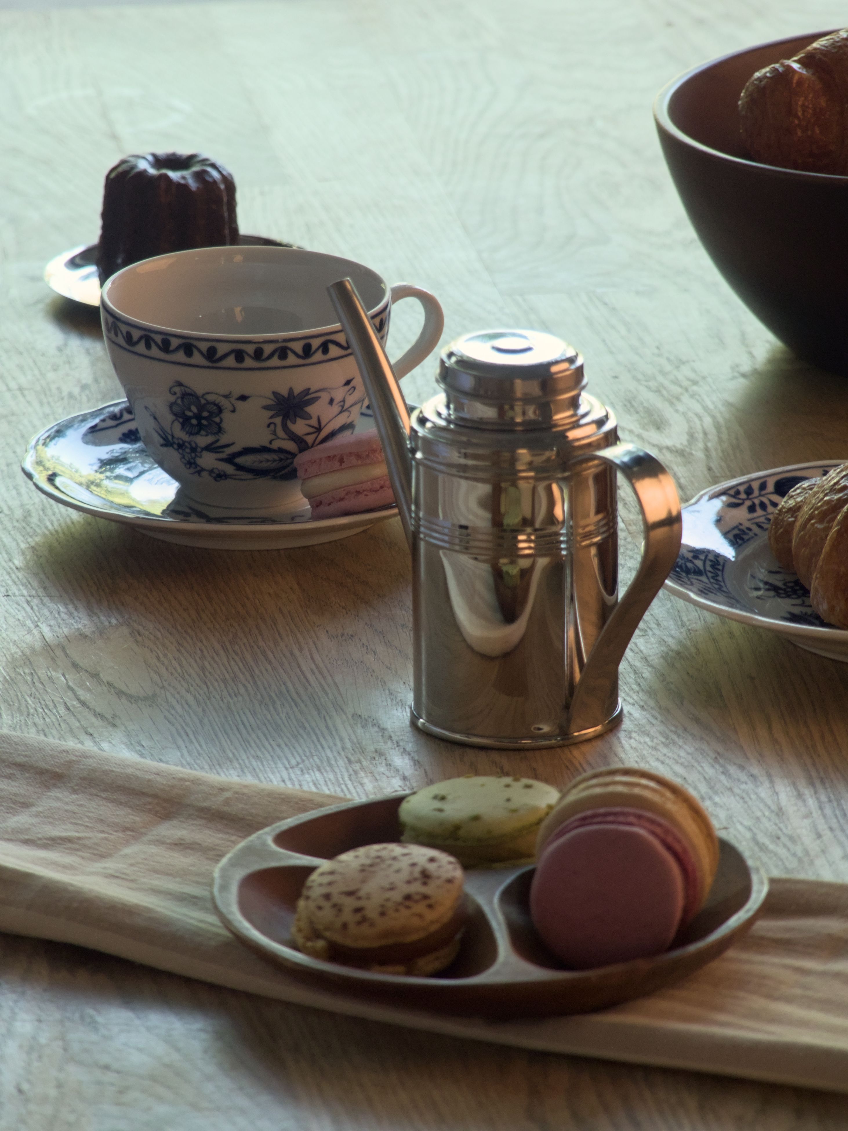 Elegant Breakfast Setting with Tea and Pastries · Free Stock Photo