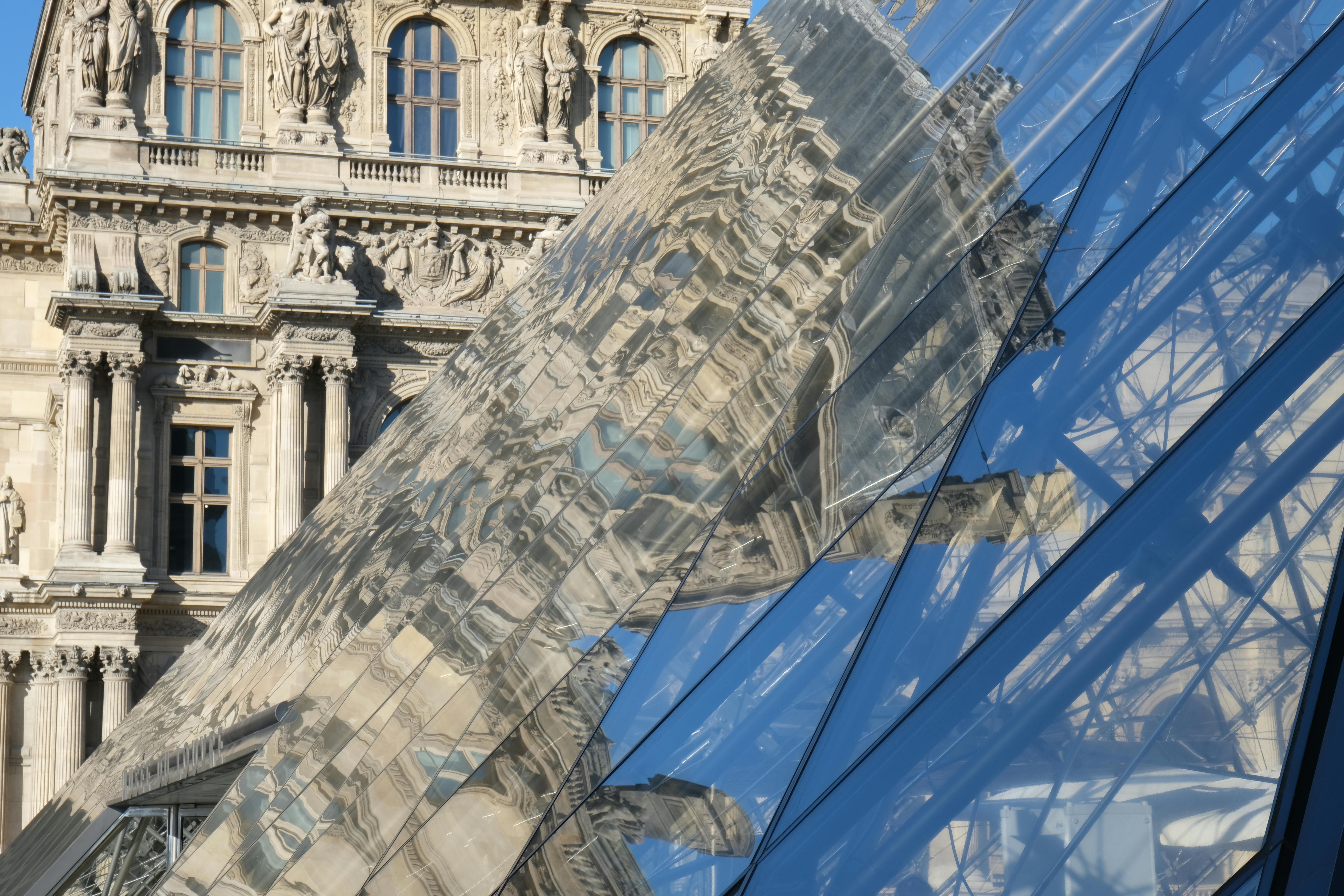 Louvre Architecture with Modern Glass Reflection · Free Stock Photo