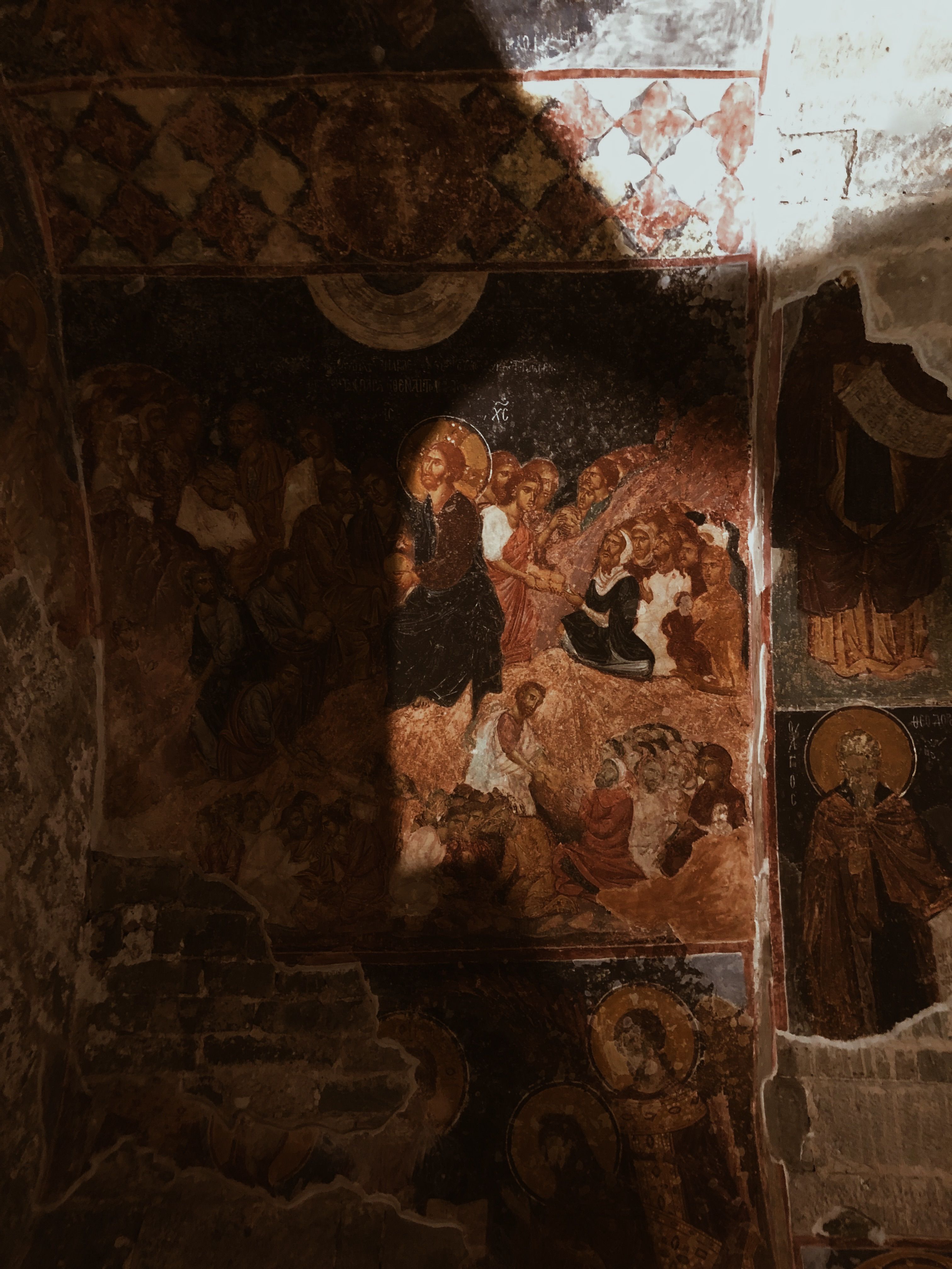 Ancient Religious Fresco Painting in Dim Light · Free Stock Photo