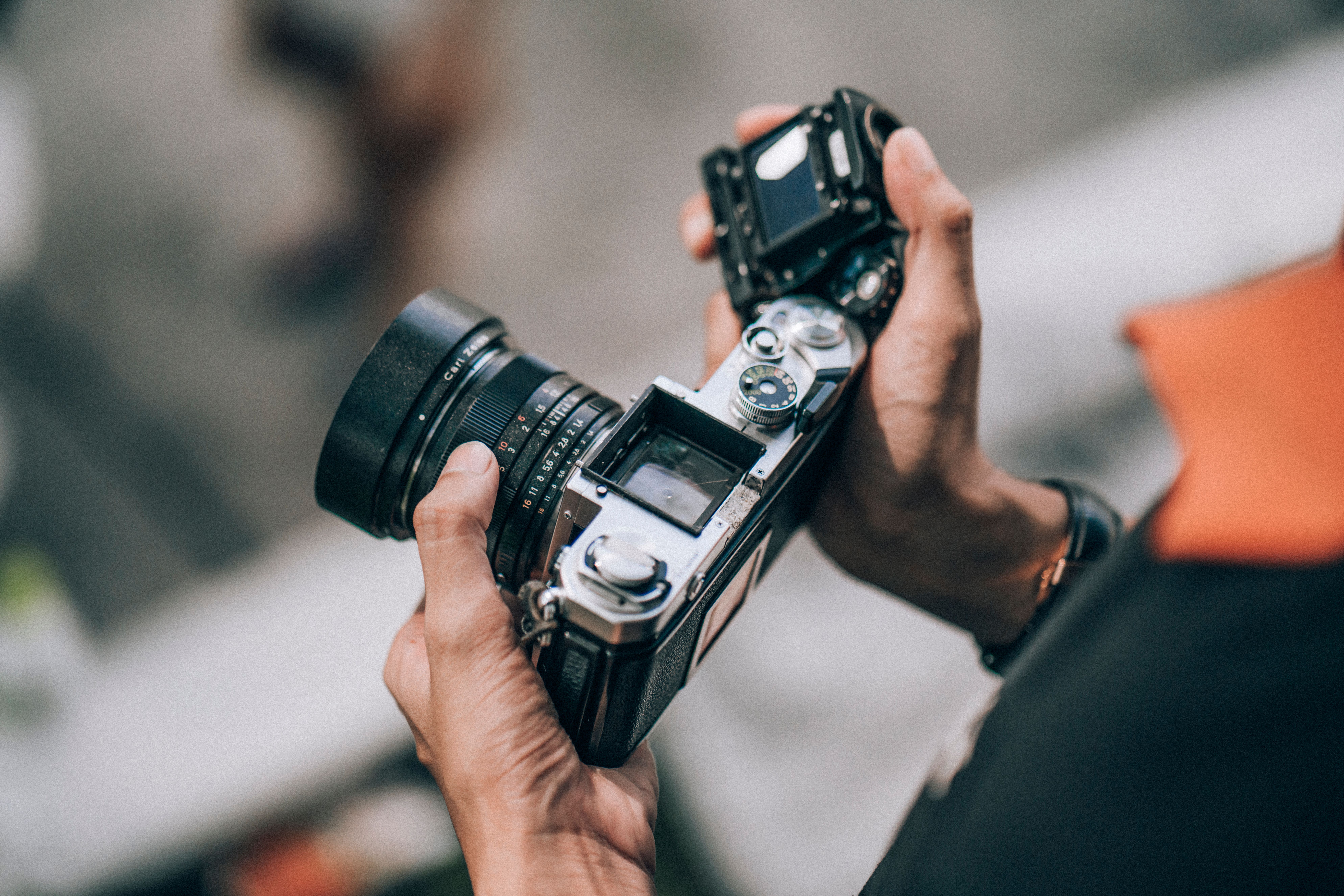 Close-up of Person Holding Vintage Film Camera · Free Stock Photo