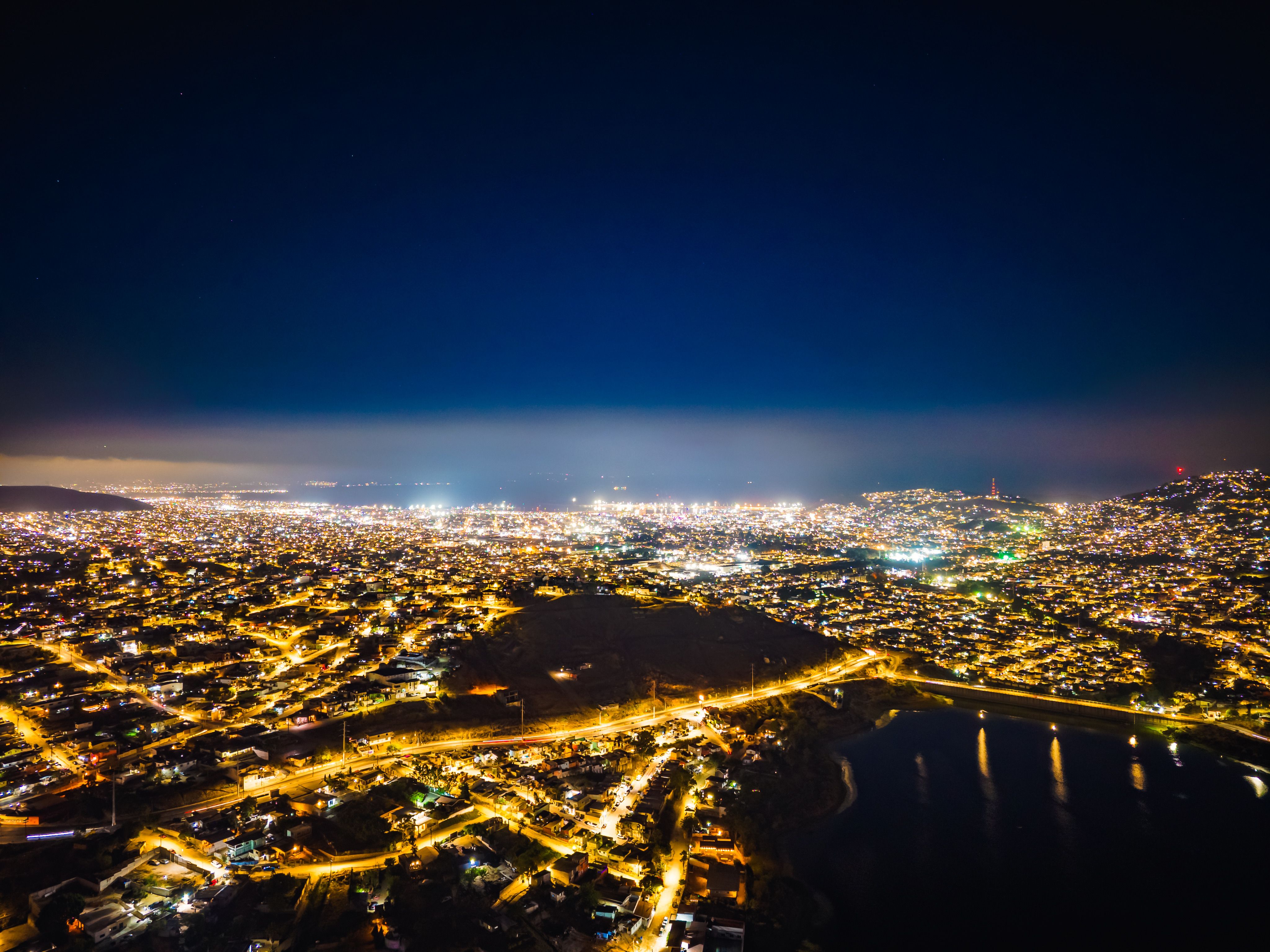 Stunning Aerial Night View of Cityscape · Free Stock Photo