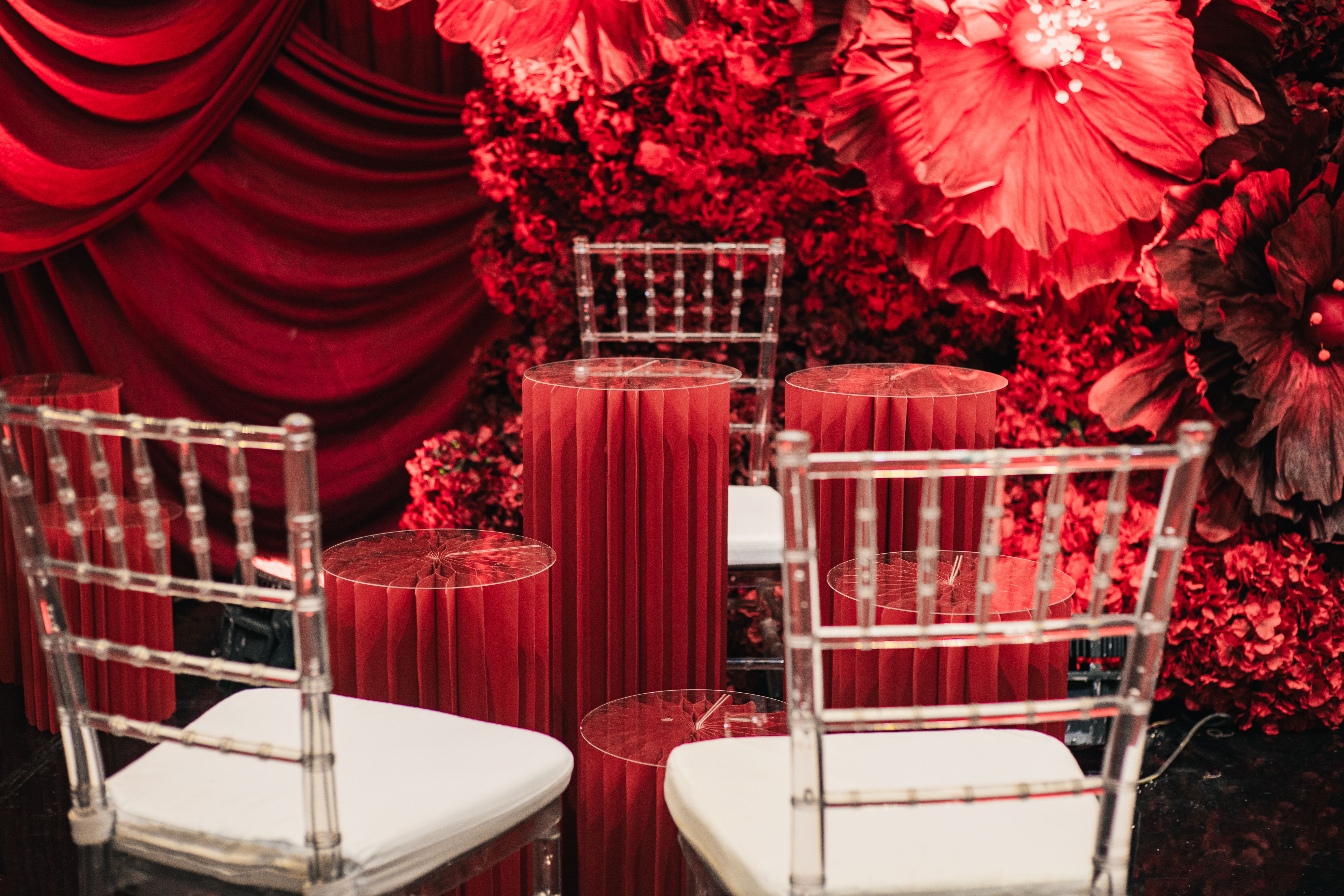 Elegant Red Romantic Interior Floral Decor · Free Stock Photo