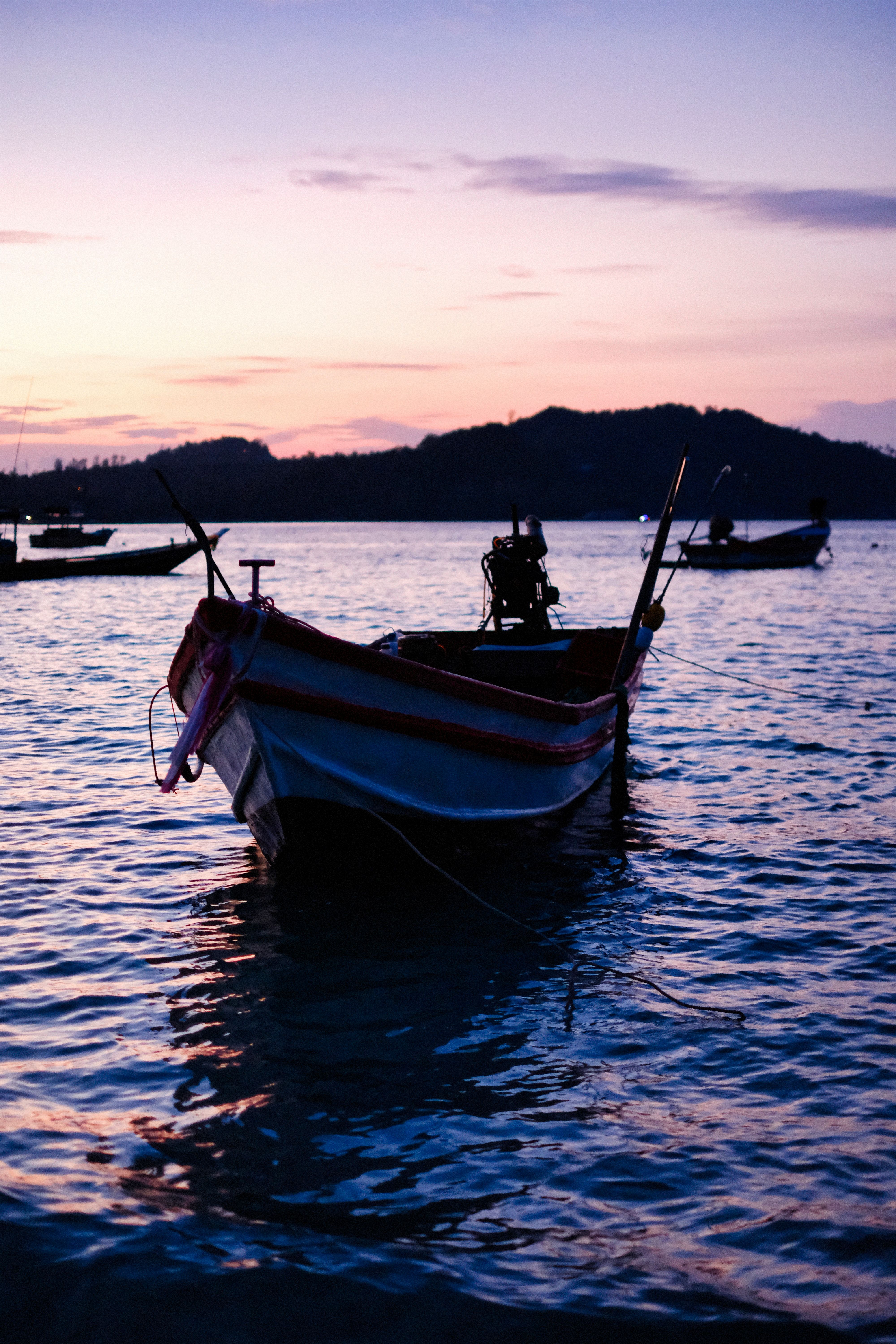 Motor Boat Near Dock during Sunset · Free Stock Photo