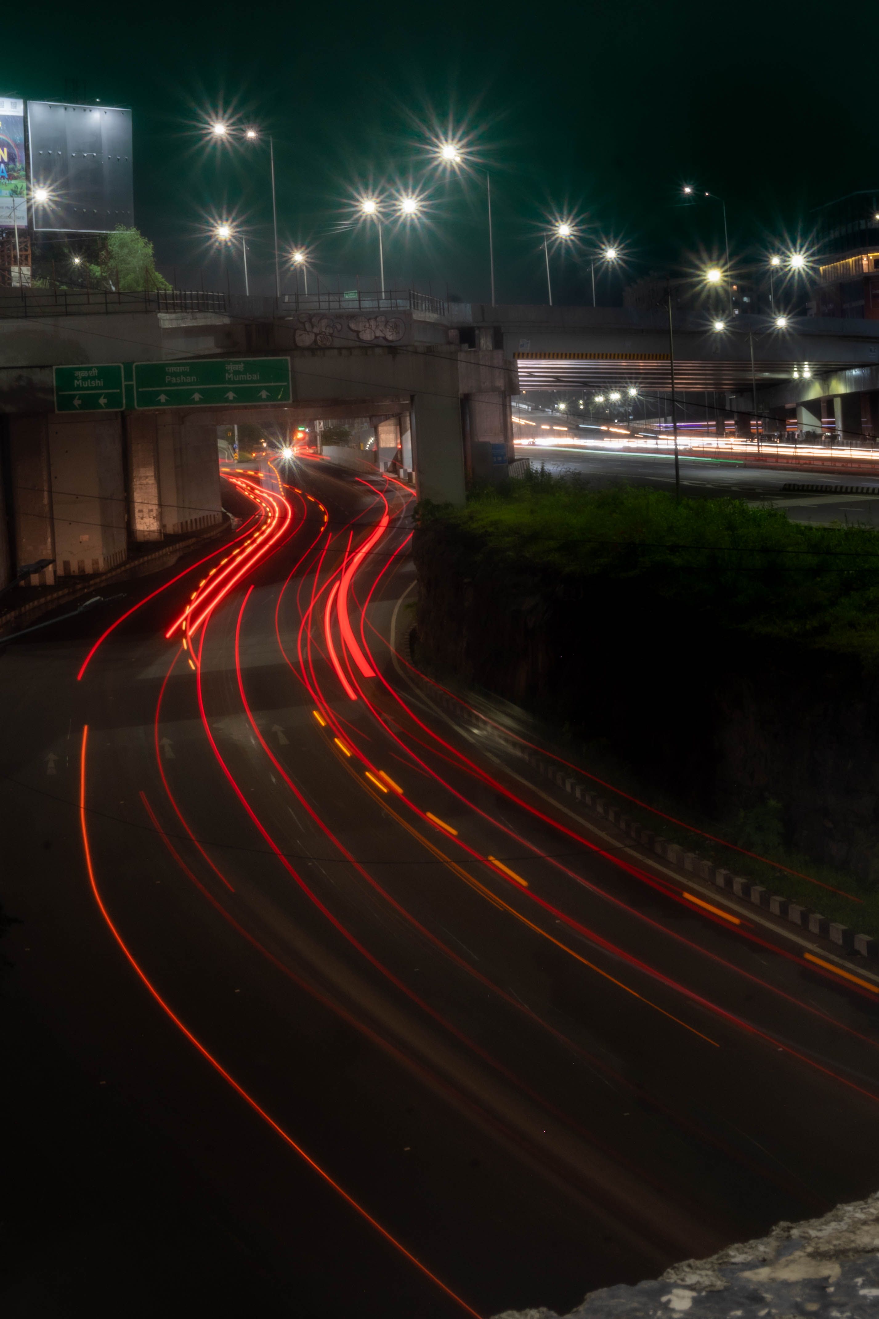 Dramatic Light Trails on Indian City Highway at Night · Free Stock Photo
