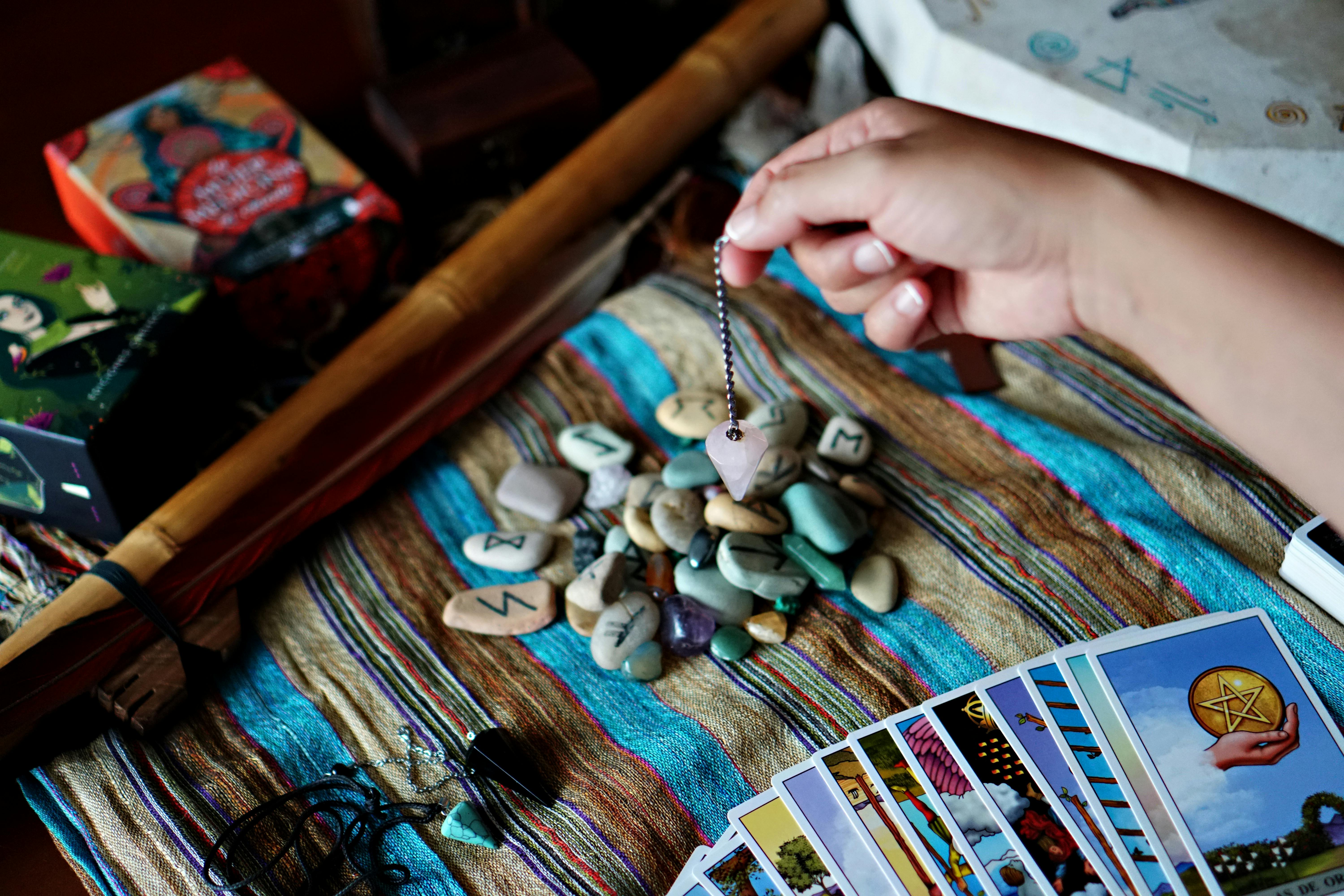 Mystical Tarot and Rune Reading Setup · Free Stock Photo