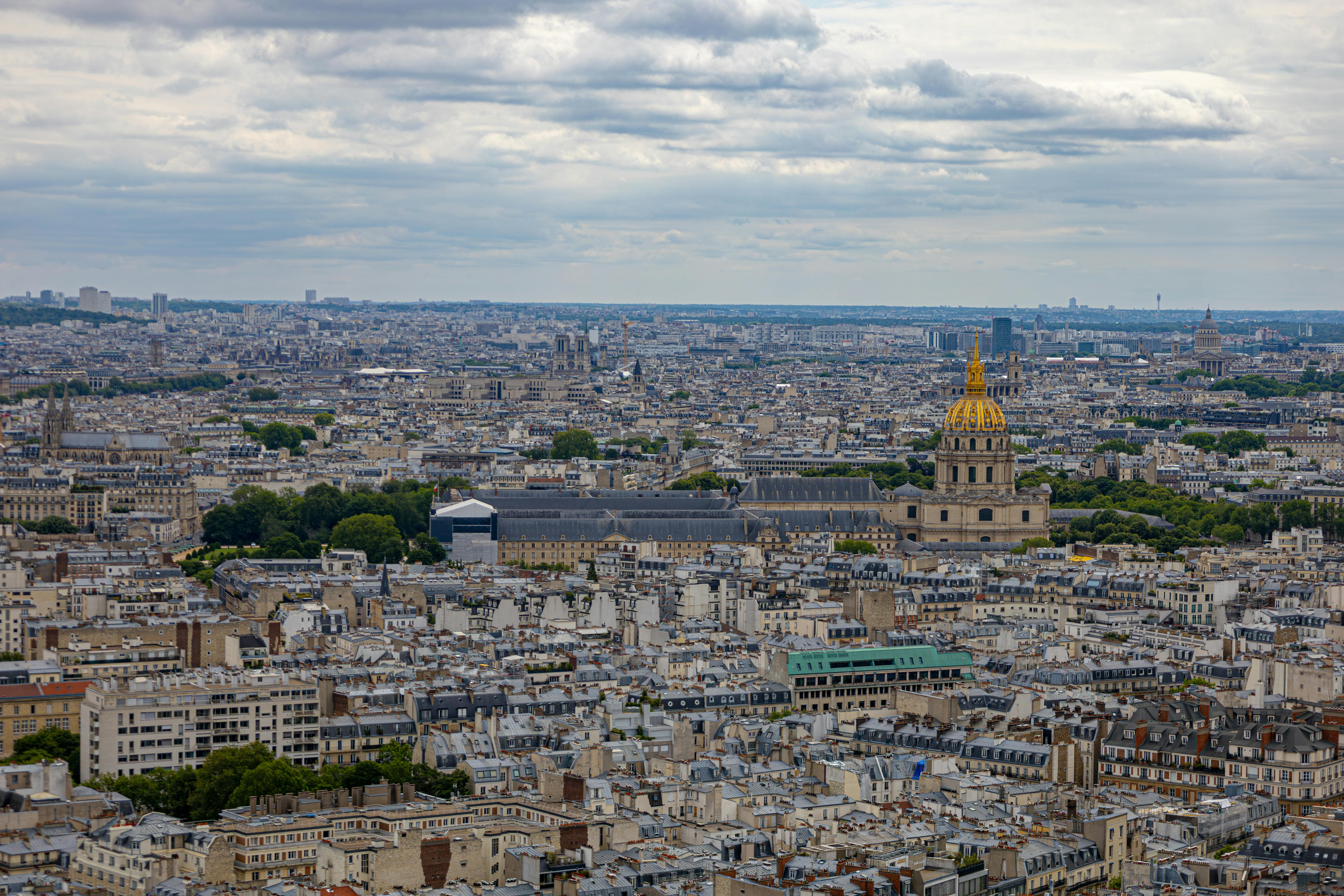 Panoramic View of Paris with Les Invalides Dome · Free Stock Photo