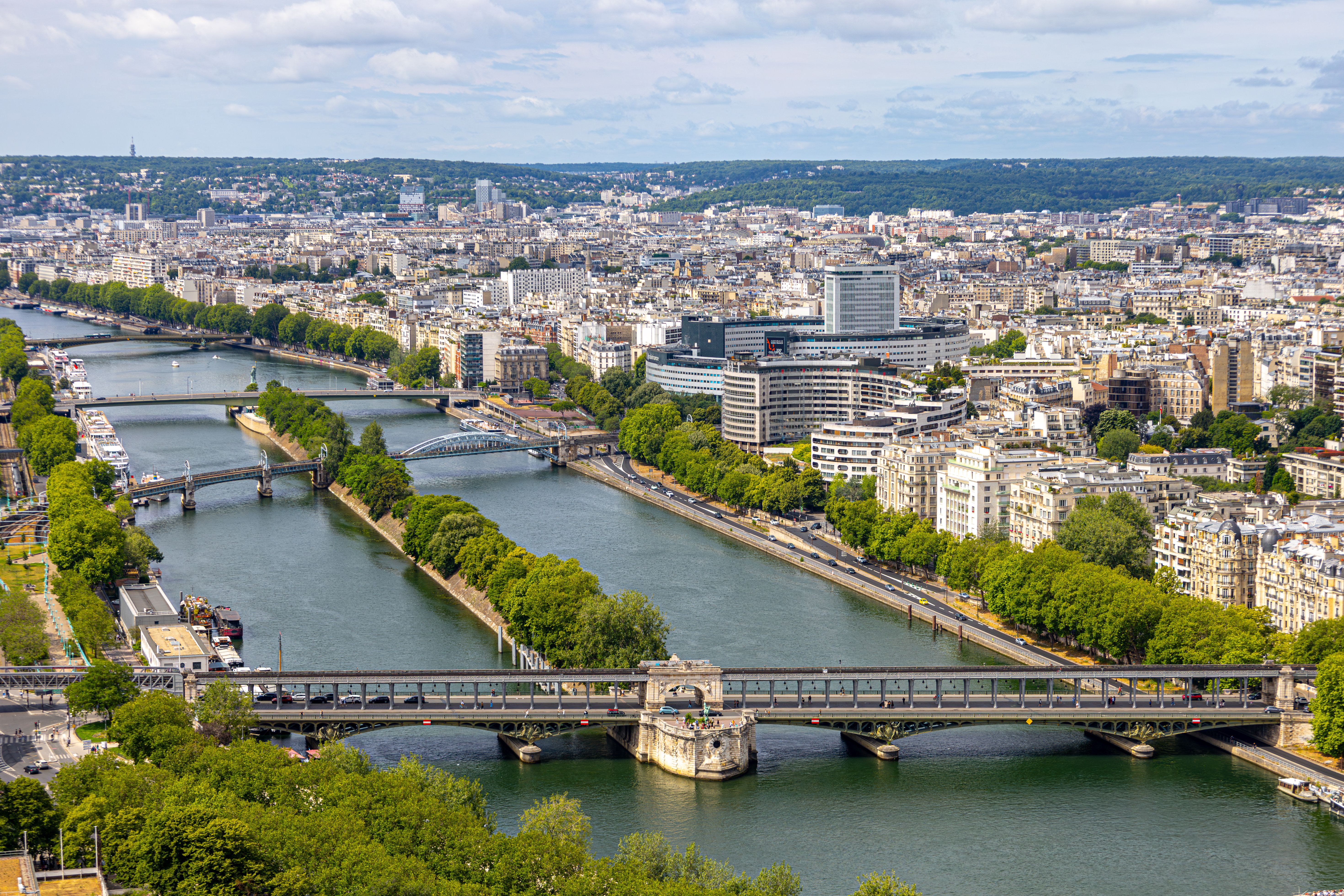 Aerial View of Paris River Seine and Cityscape · Free Stock Photo