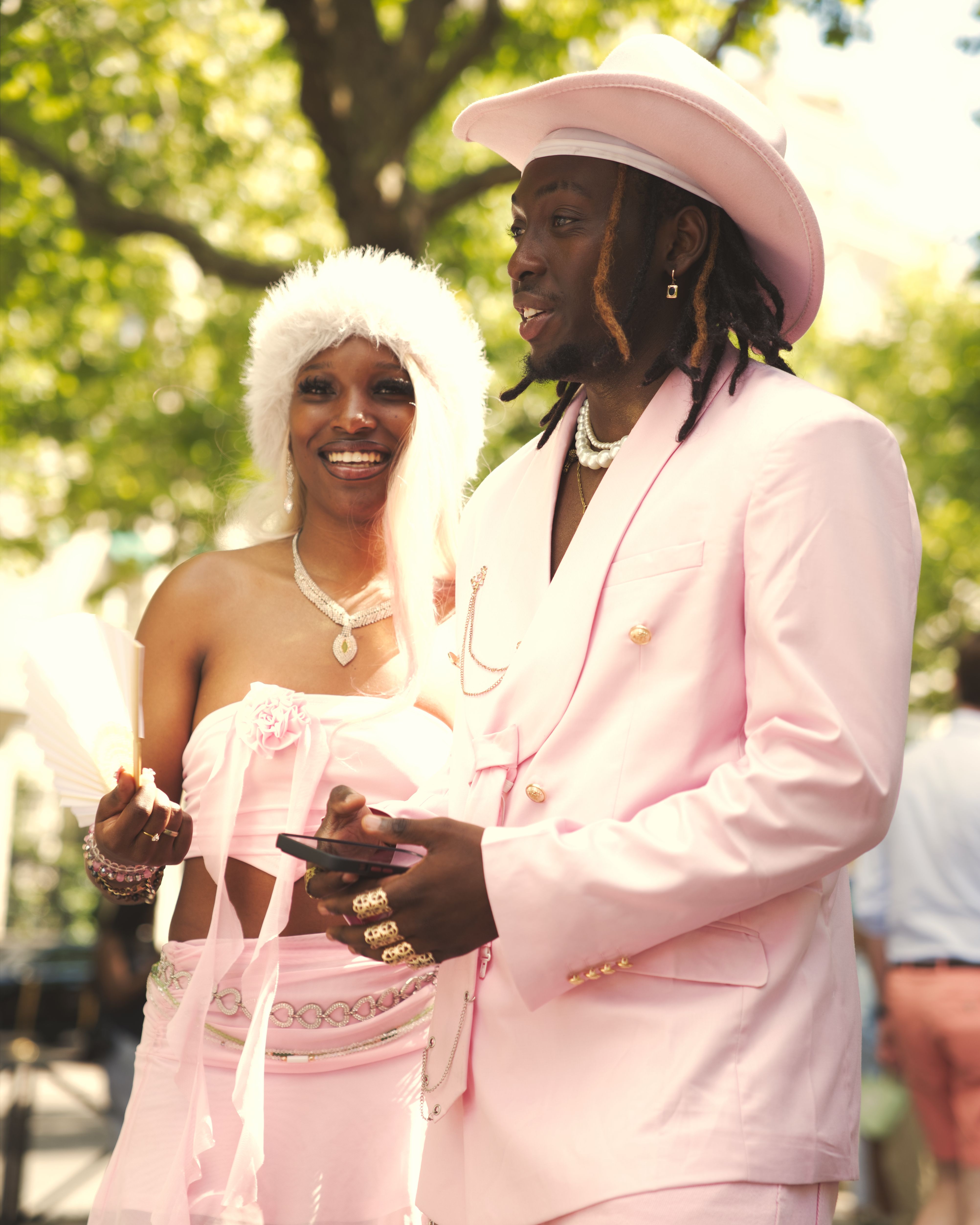 Elegant Street Fashion in Paris: Pink Attire · Free Stock Photo