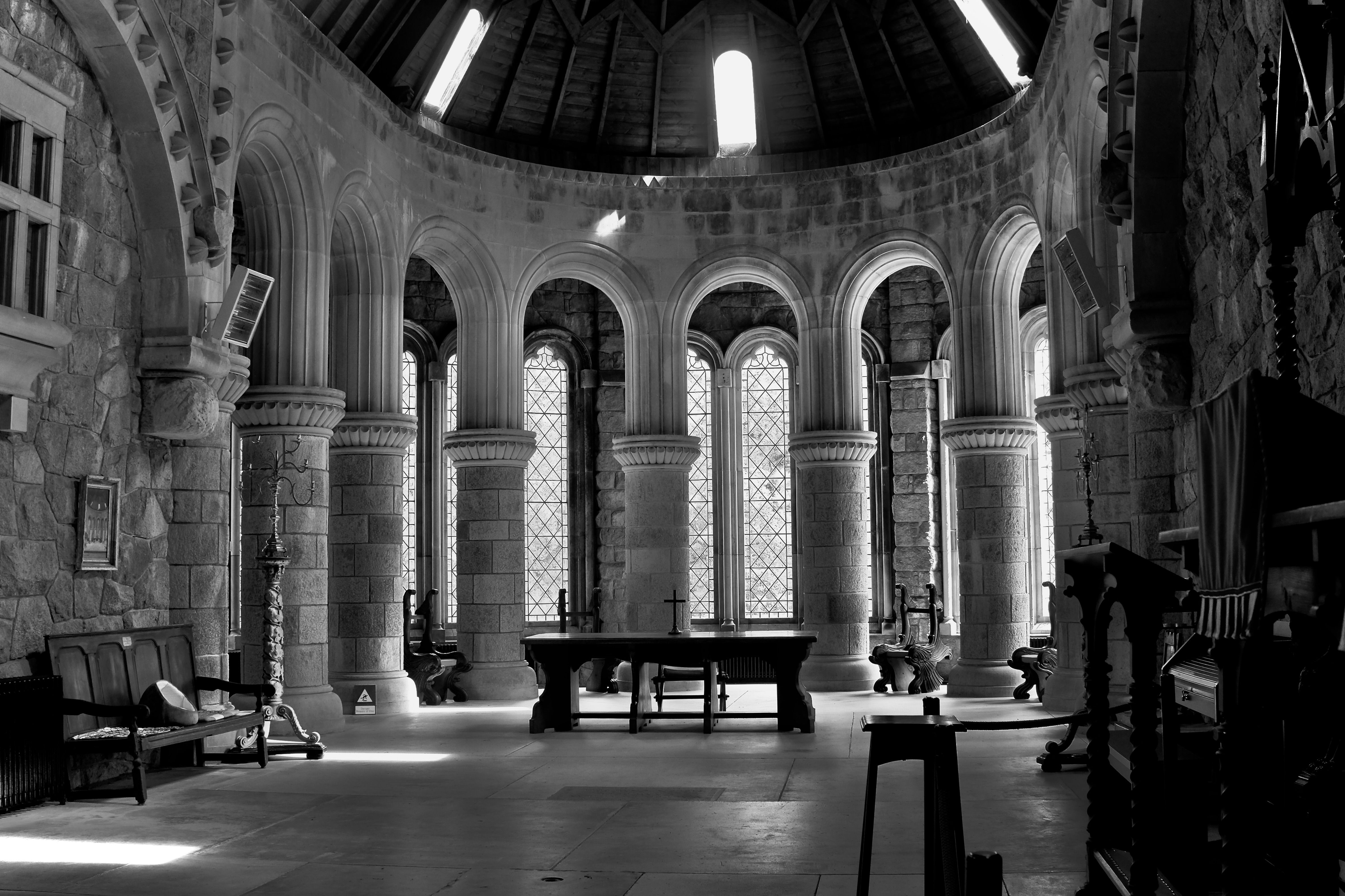 Historic Church Interior with Gothic Architecture · Free Stock Photo