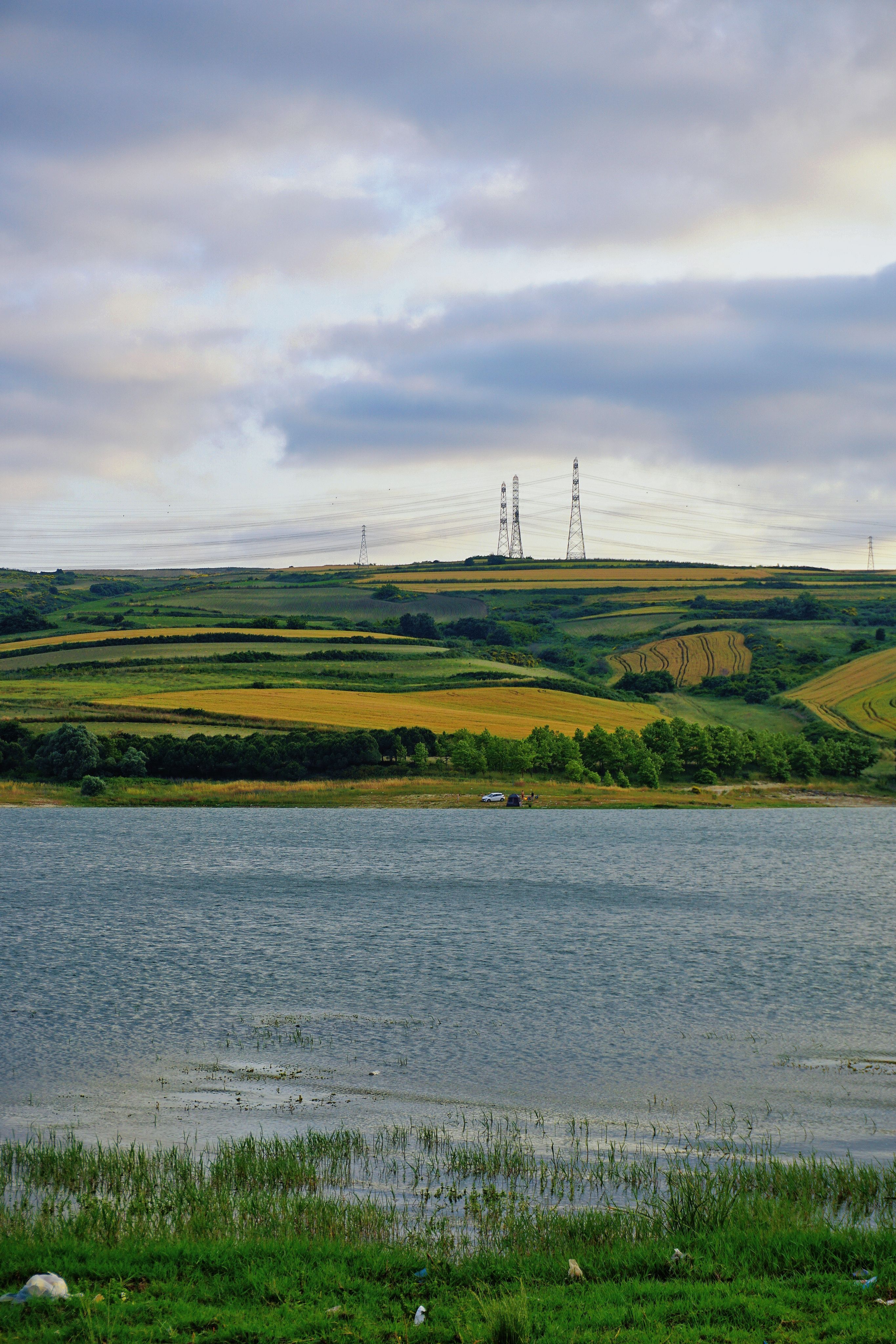 Reservoir with Pier in Rural Landscape · Free Stock Photo