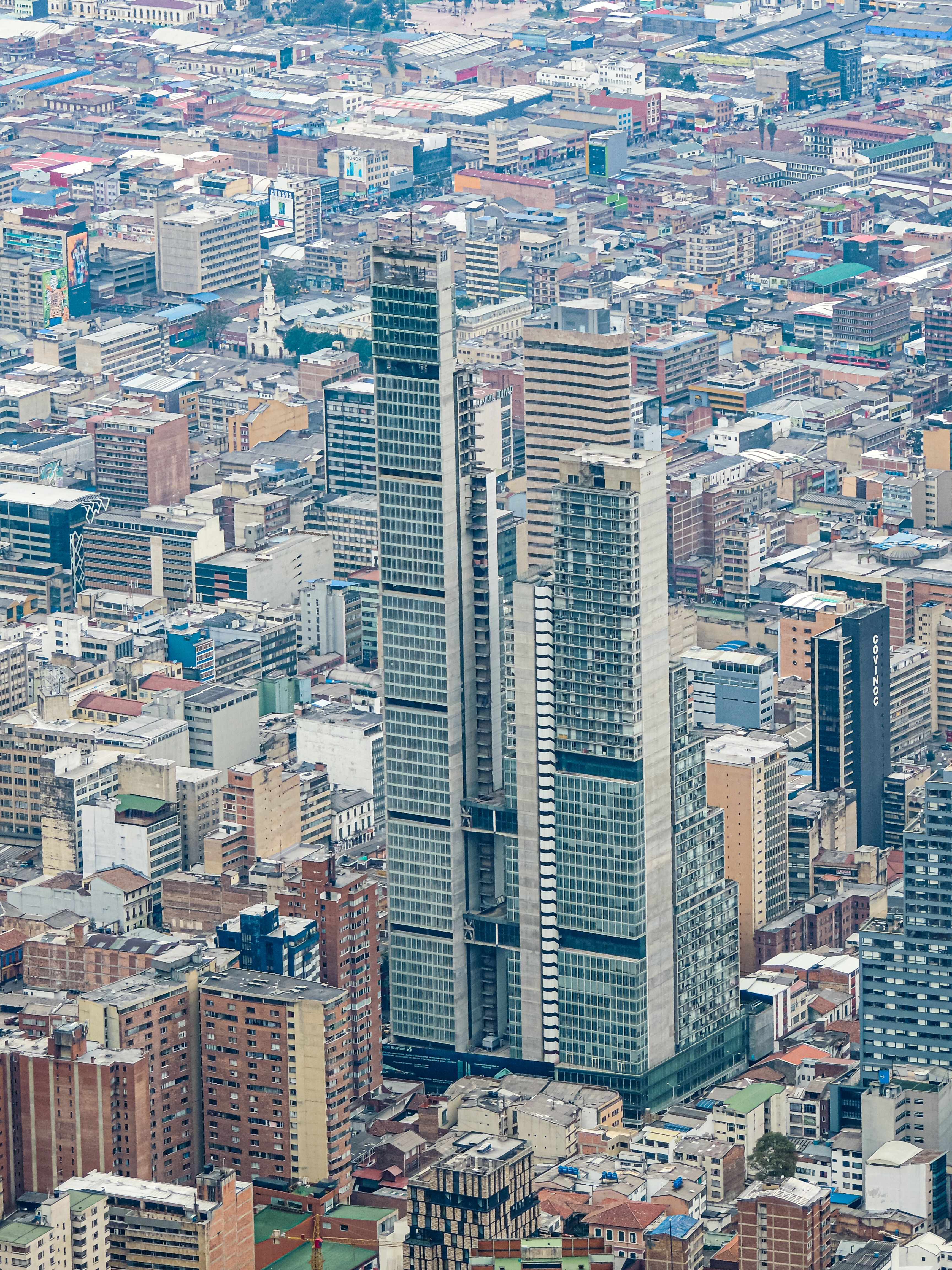 Towers Overlooking Bogotá Cityscape Aerial View · Free Stock Photo