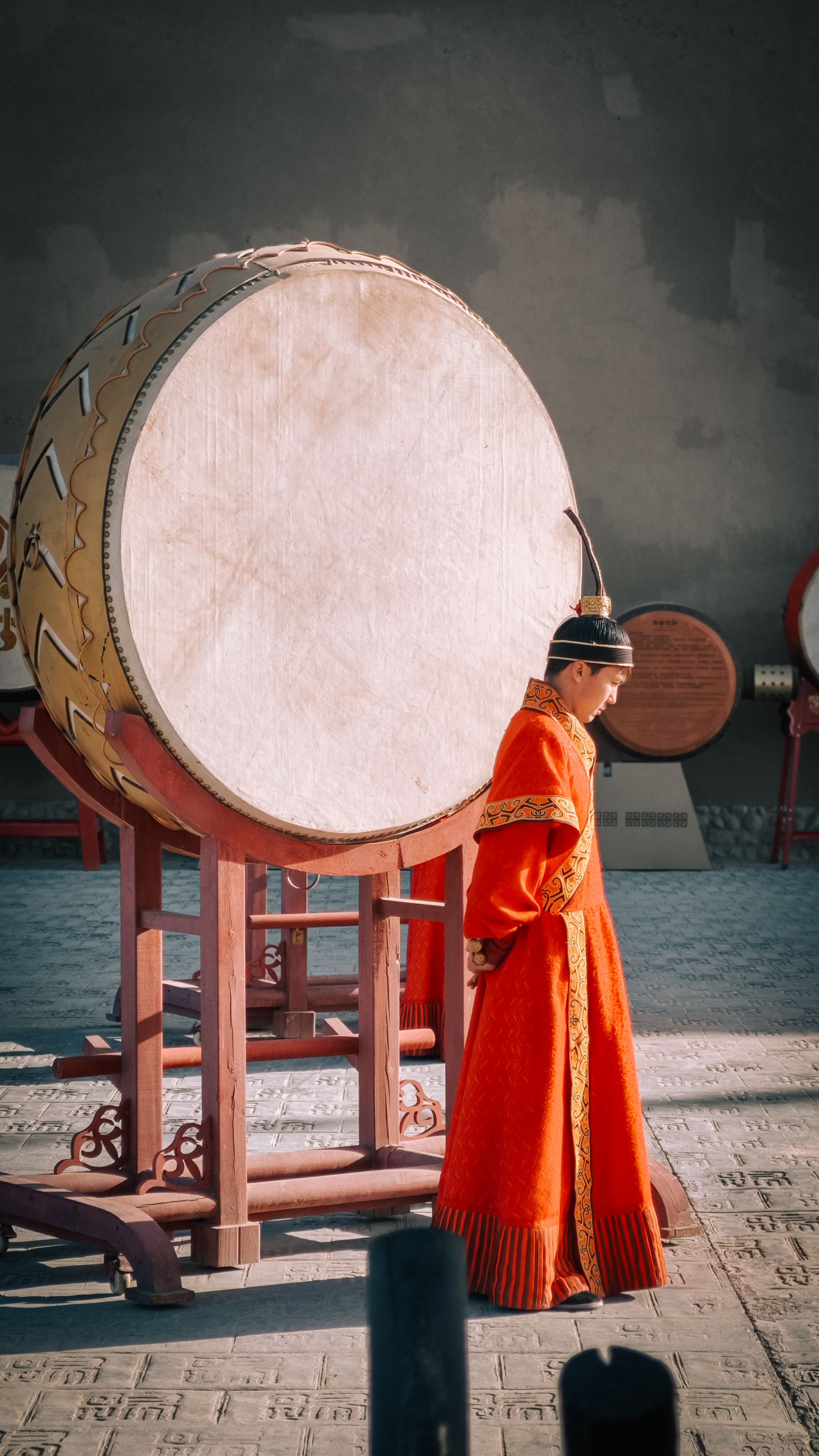 Traditional Chinese Musician with Large Drum · Free Stock Photo