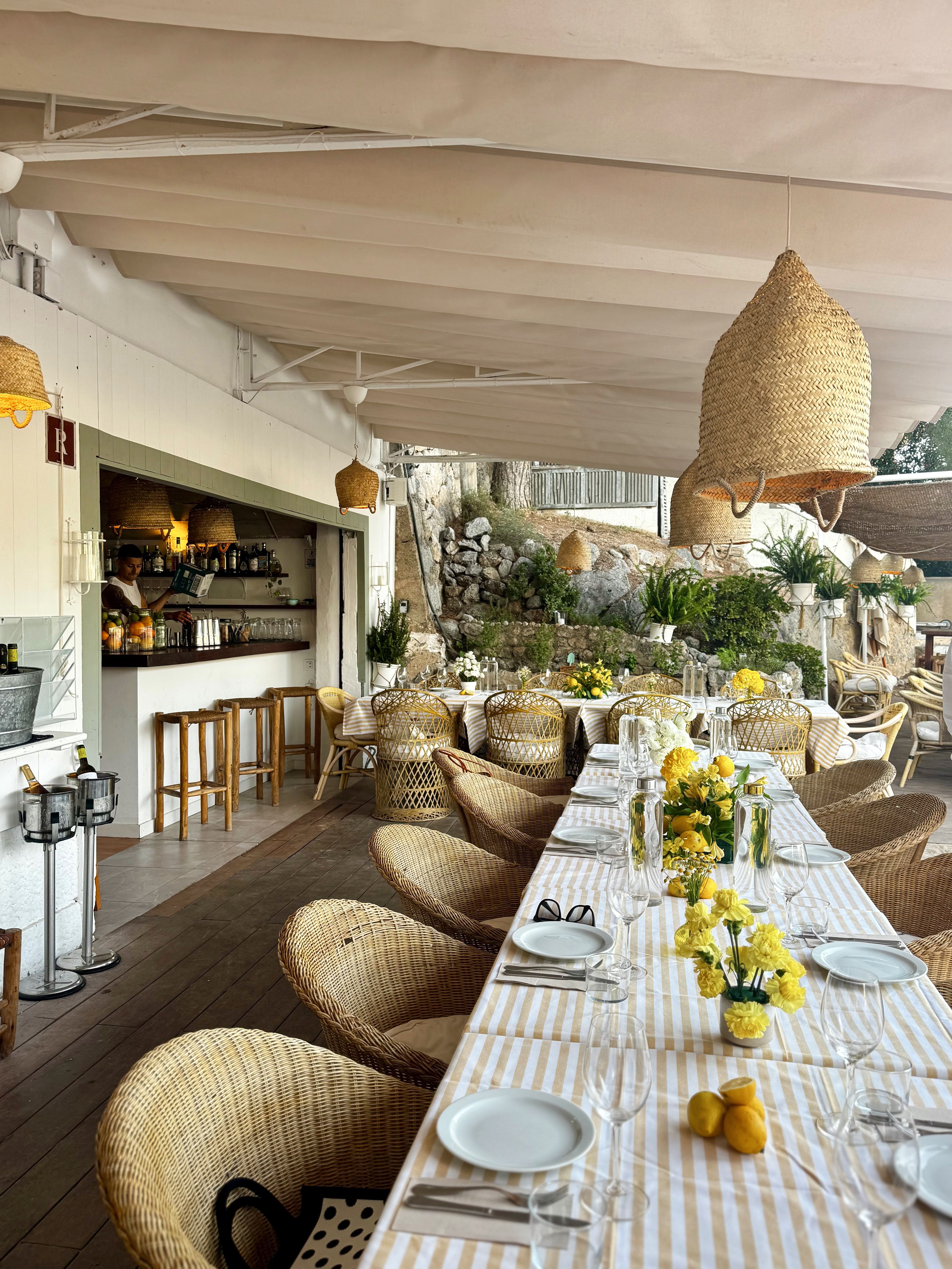 Elegant Outdoor Dining Setting with Flowers · Free Stock Photo