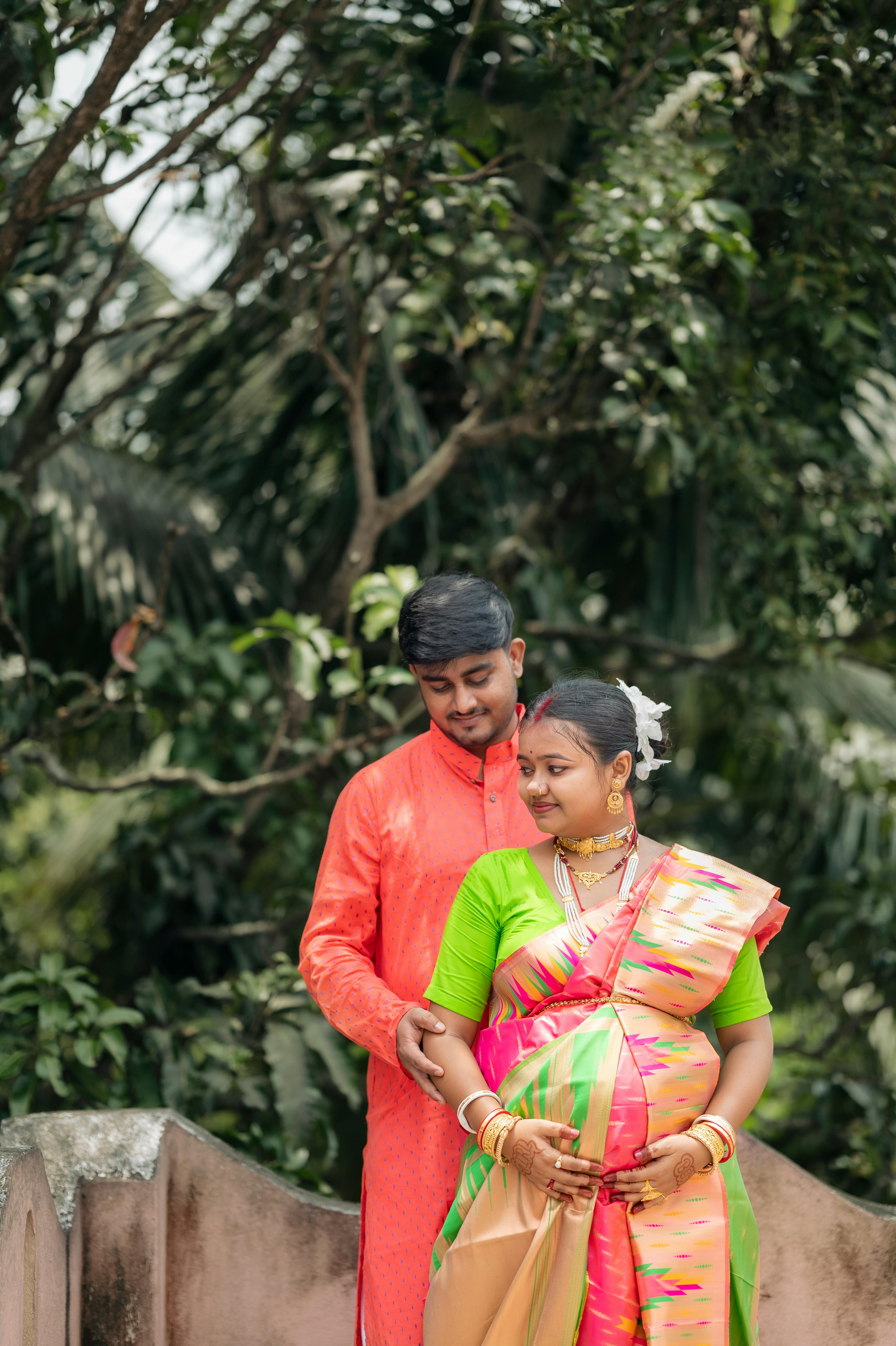 Traditional Indian Couple Embracing Outdoors · Free Stock Photo